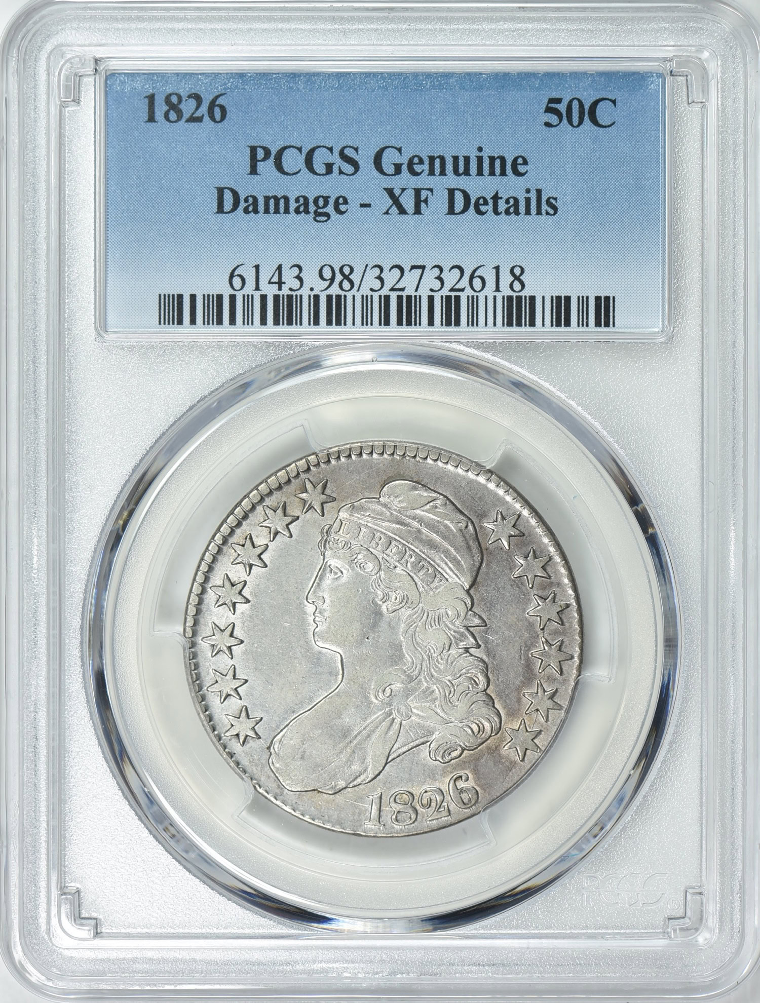 1826 Capped Bust Half Dollar PCGS Genuine XF Details (Item 297874) | GreatCollections Coin Auctions