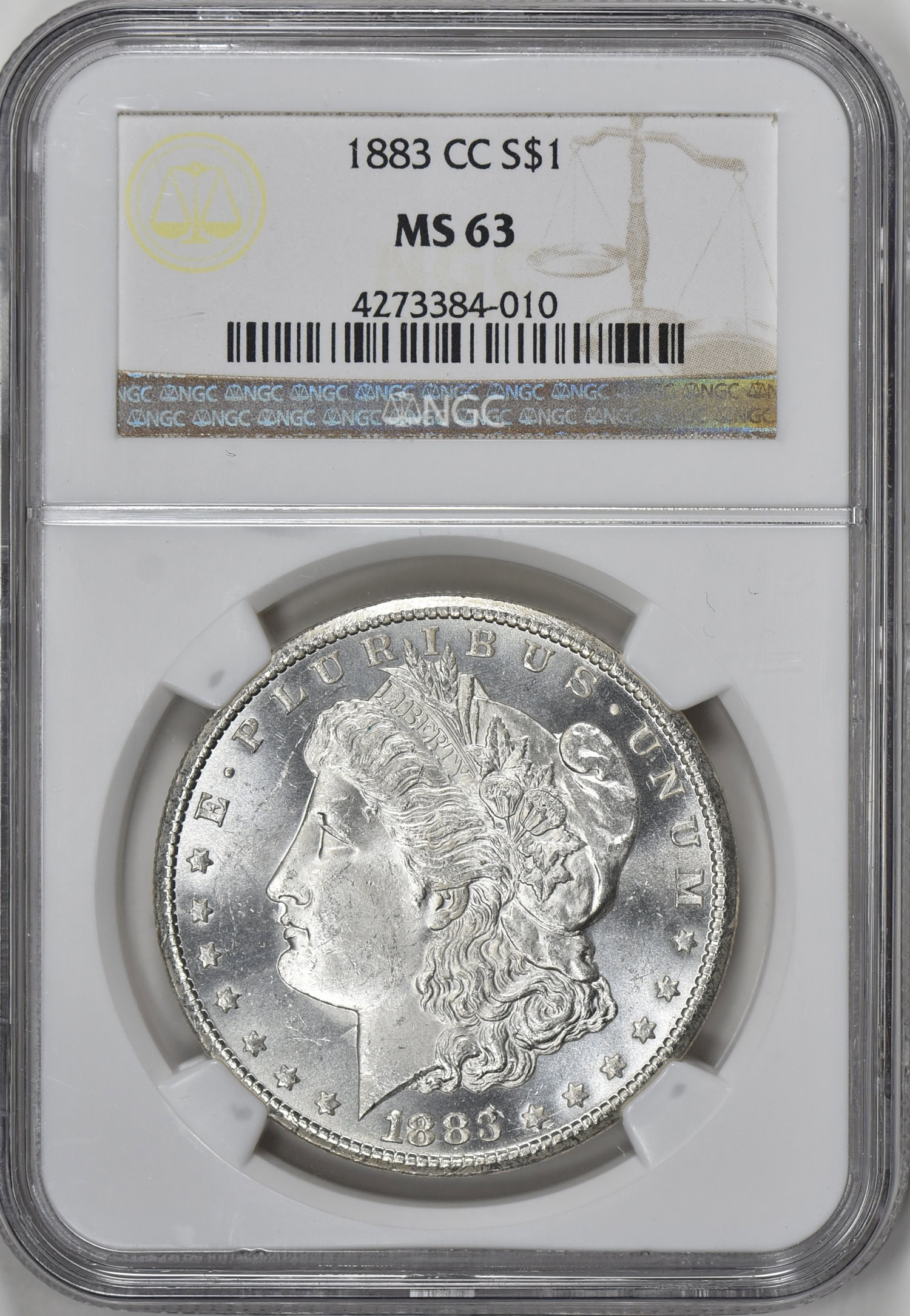 1883-CC Morgan Silver Dollar NGC MS-63 (Item 308162) | GreatCollections Coin Auctions