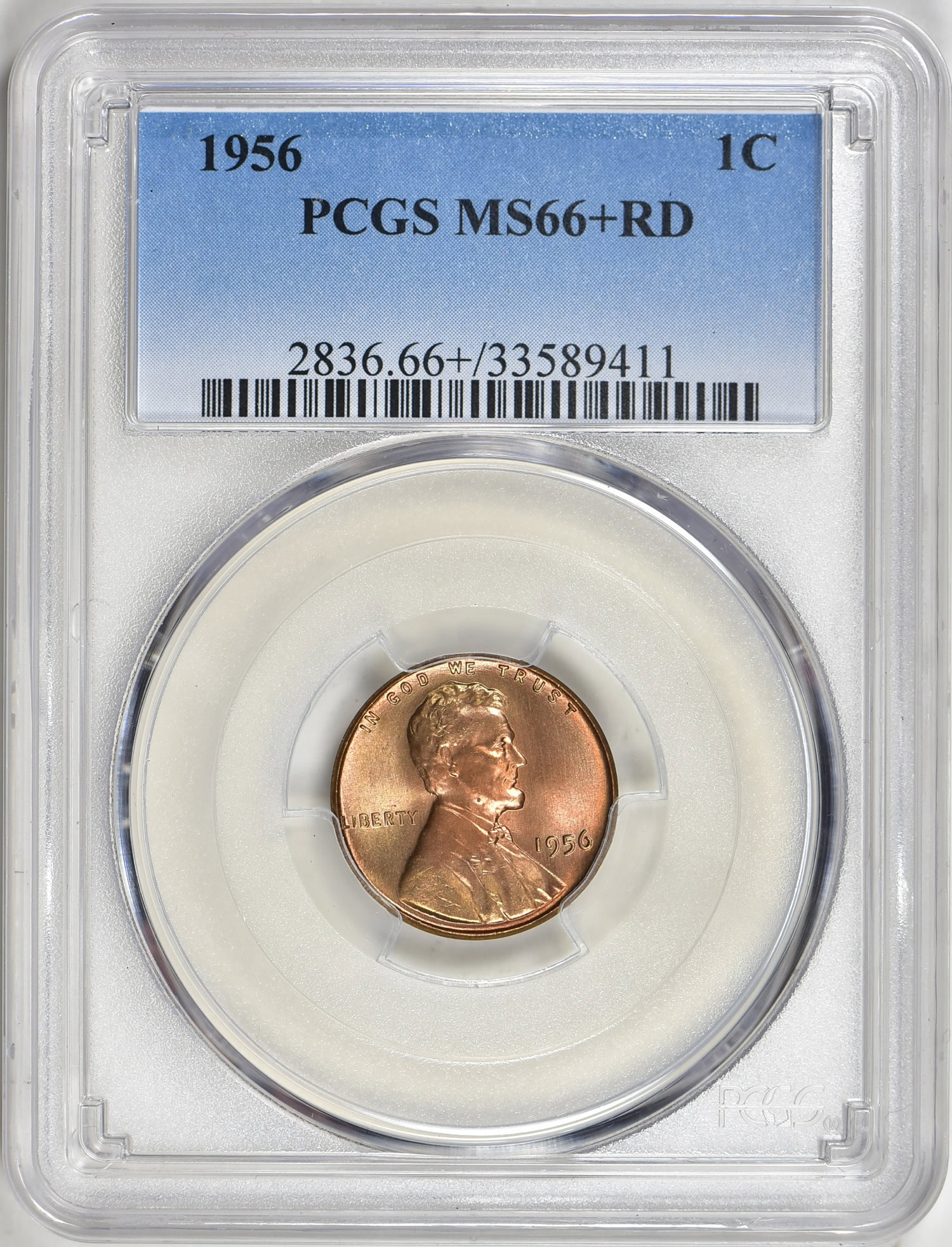 1956 Lincoln Cent PCGS MS-66+ RD (Item 343969) | GreatCollections Coin Auctions