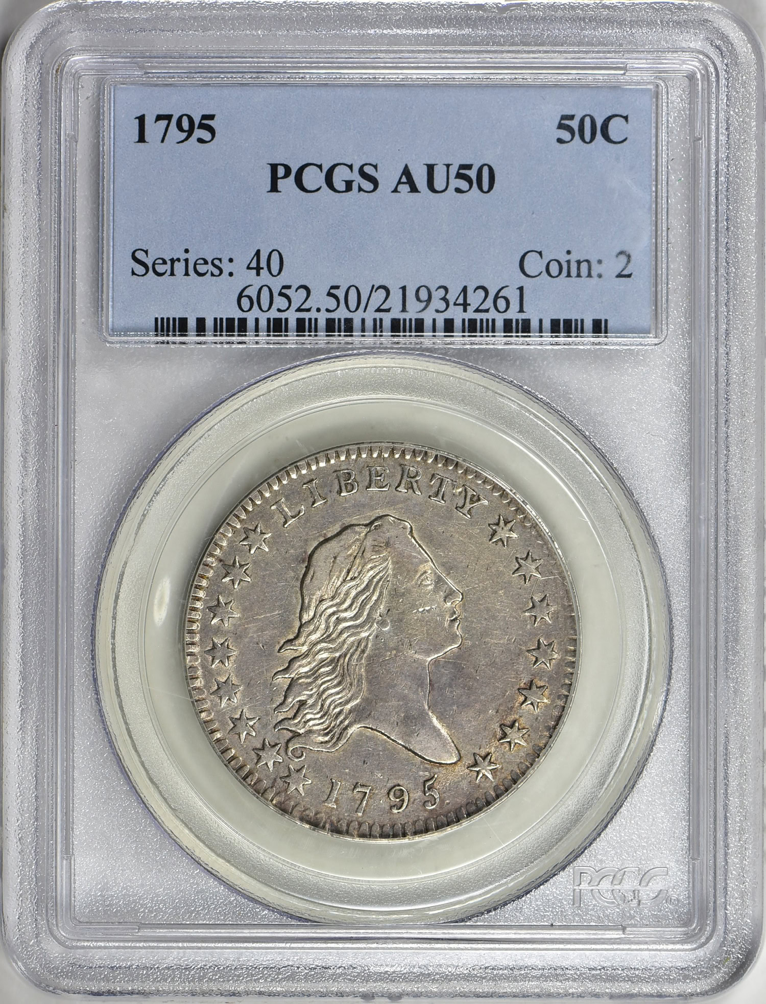 1795 Flowing Hair Half Dollar PCGS AU-50 (Item 379499) | GreatCollections Coin Auctions