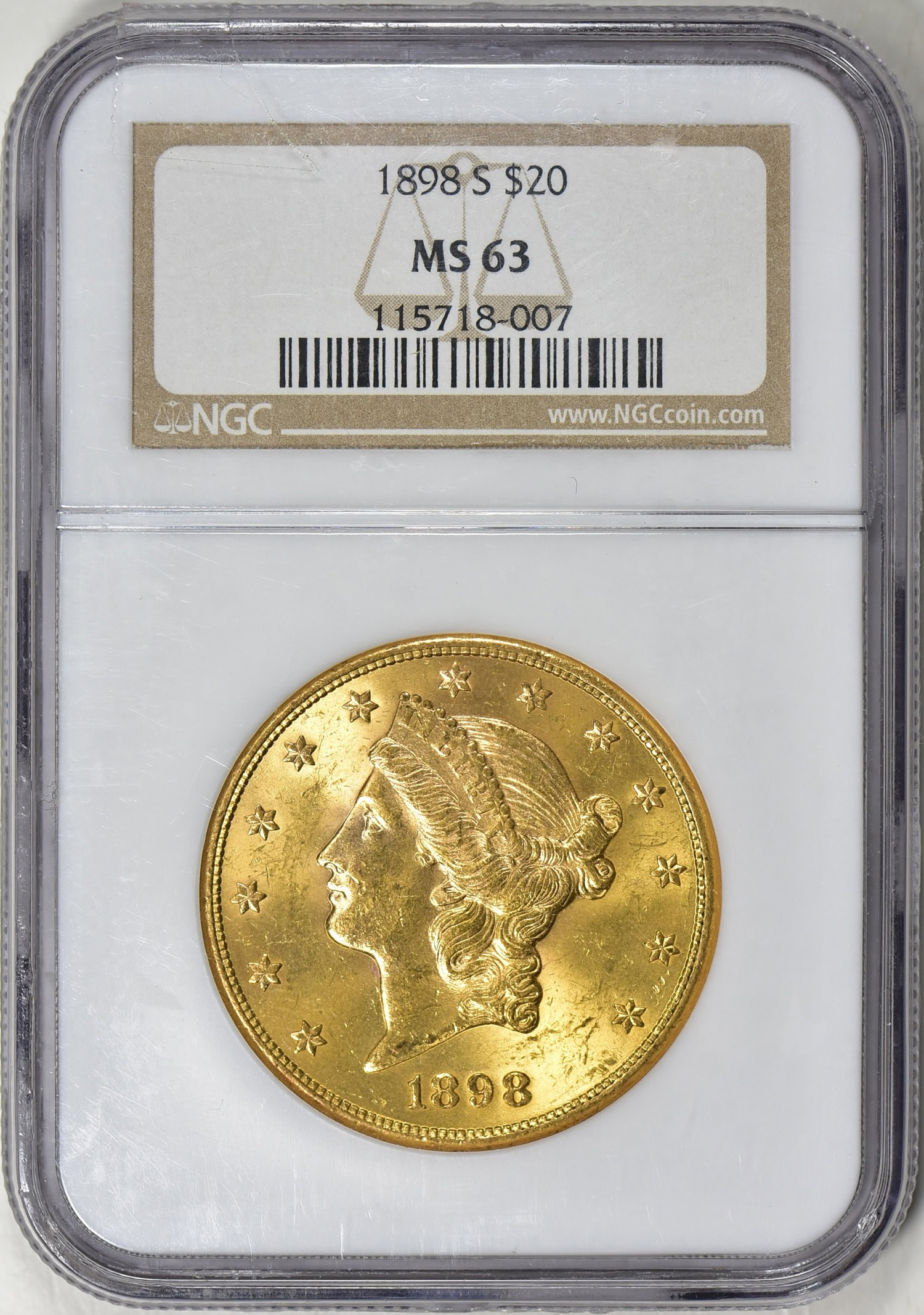 1898-S Liberty Gold Double Eagle NGC MS-63 (Item 395518) | GreatCollections Coin Auctions