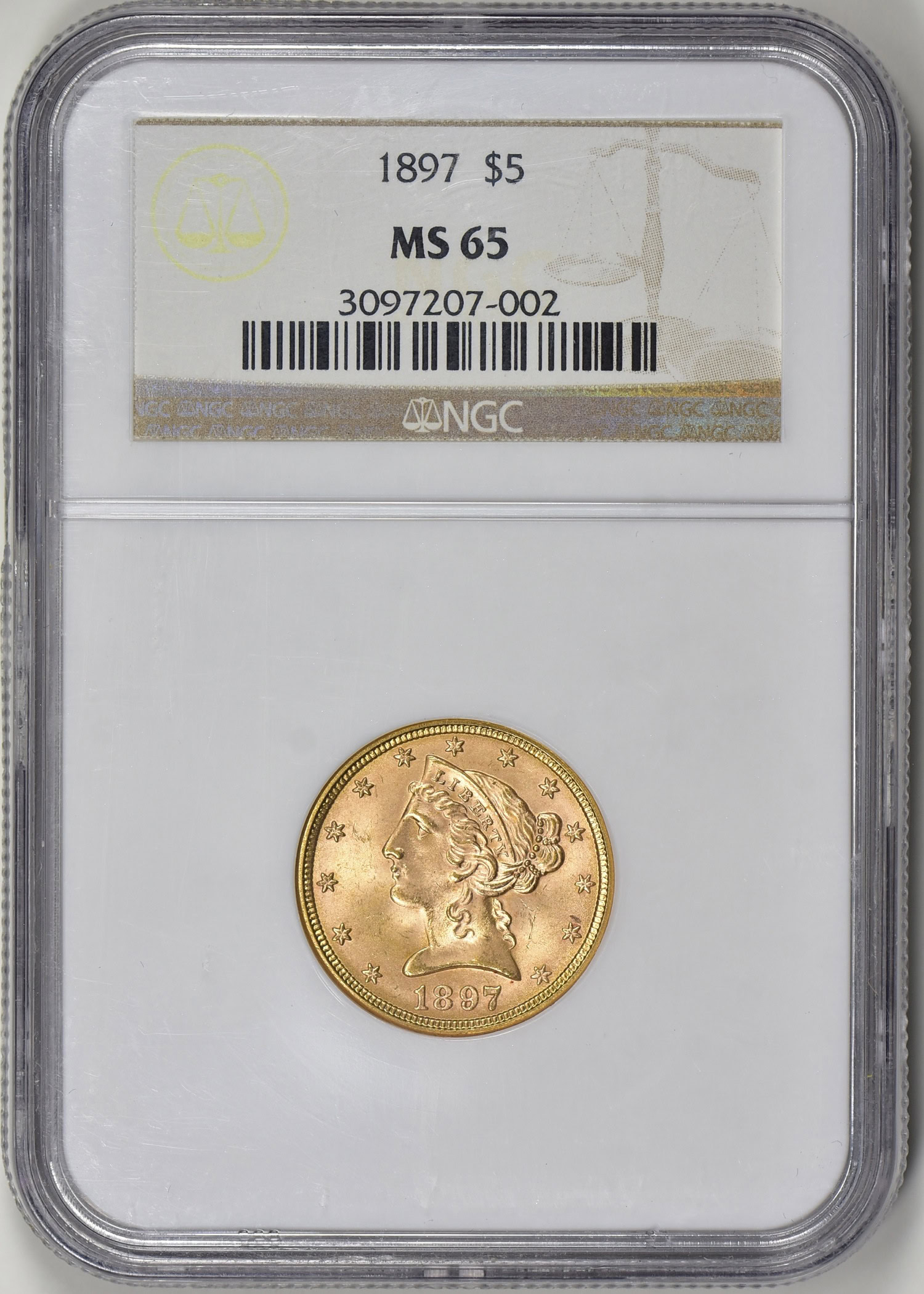 1897 Liberty Gold Half Eagle NGC MS-65 (Item 396031) | GreatCollections ...