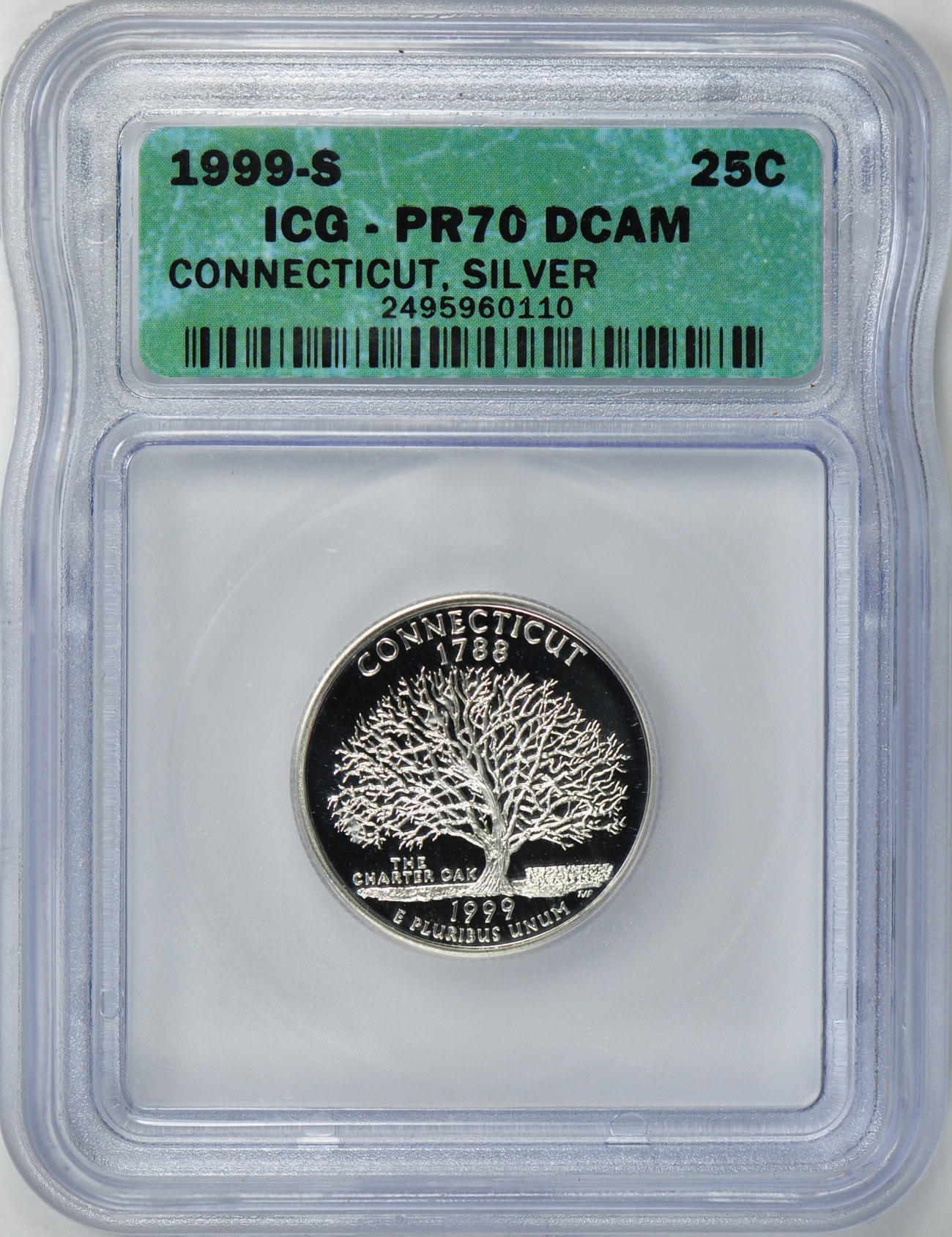 1999-S State Quarter Connecticut. Silver ICG Proof-70 DCAM (3 Coins ...