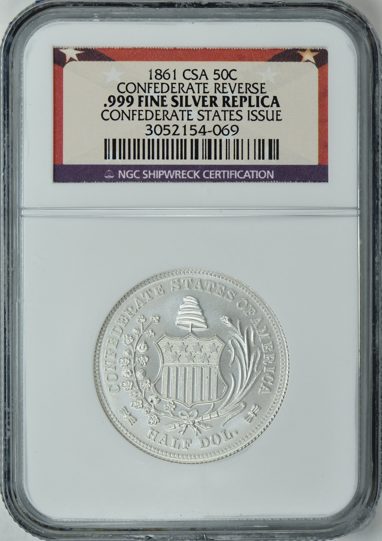 Confederate States Issue: 1861 CSA Half Dollar .999 Fine Silver Replica ...