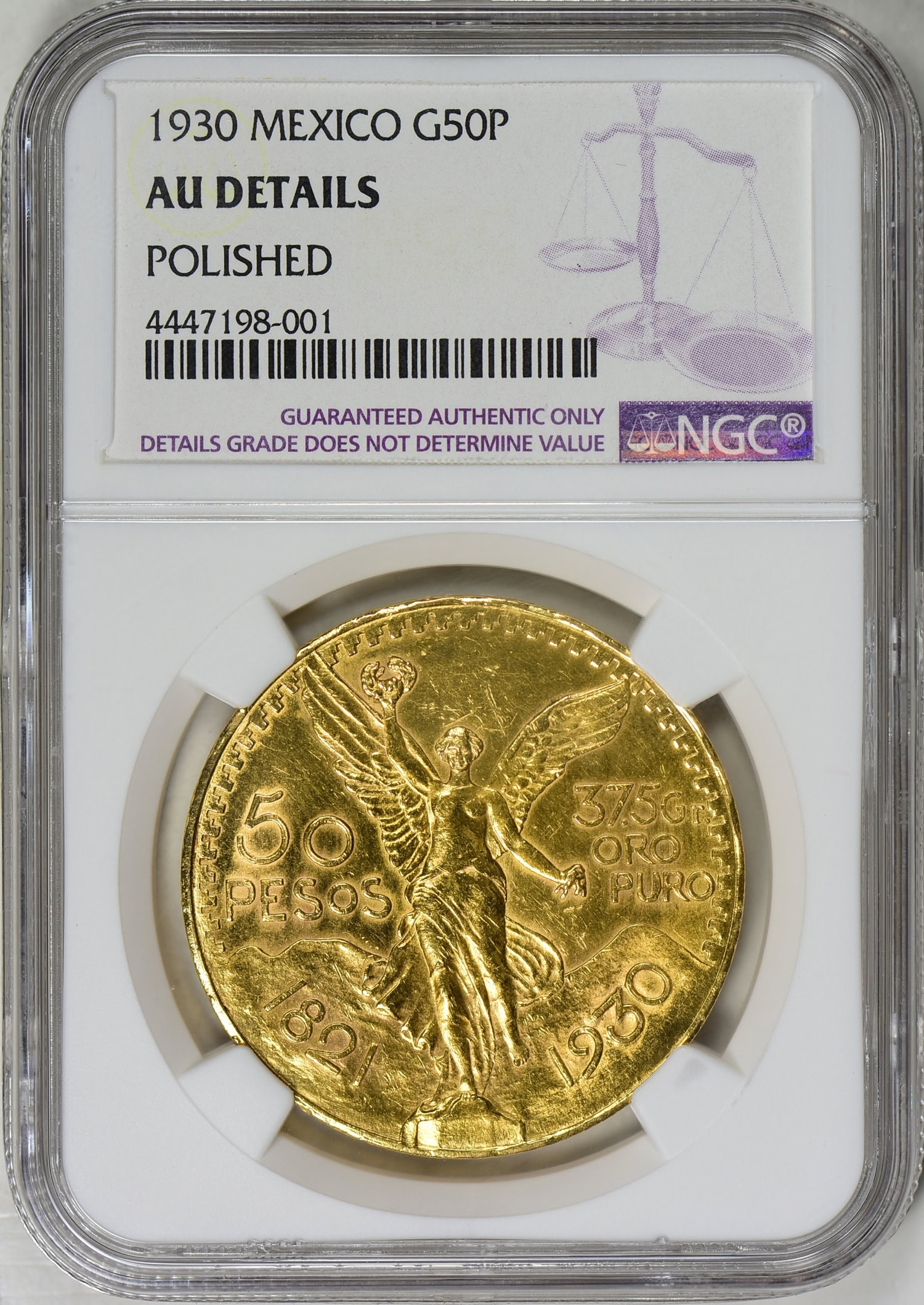 Mexico 1930 Gold 50 Pesos KM-481 NGC AU Details (AGW = 1.2056 oz.) (Item 432733 ...