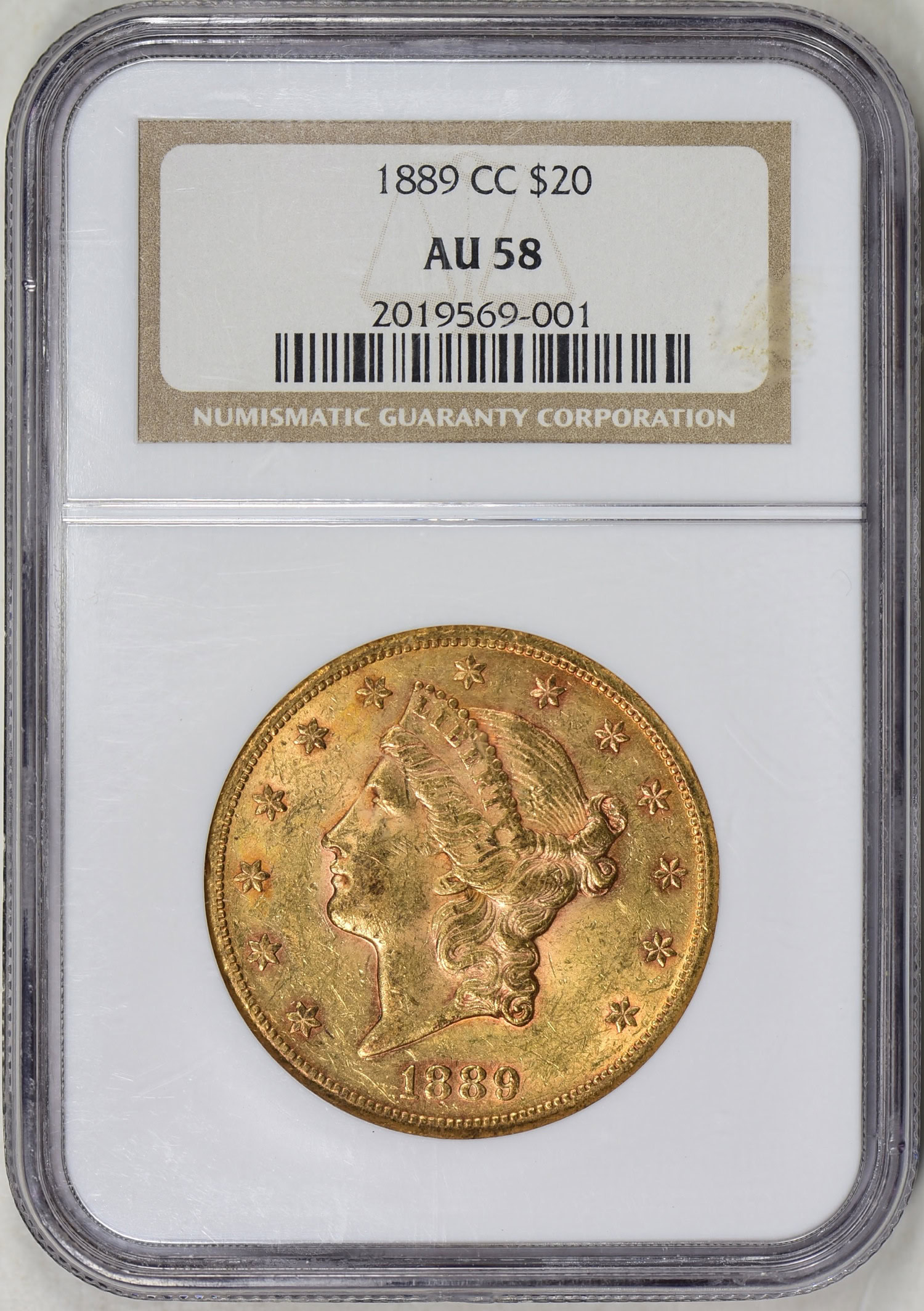 1889-CC Liberty Gold Double Eagle NGC AU-58 (Item 439140) | GreatCollections Coin Auctions