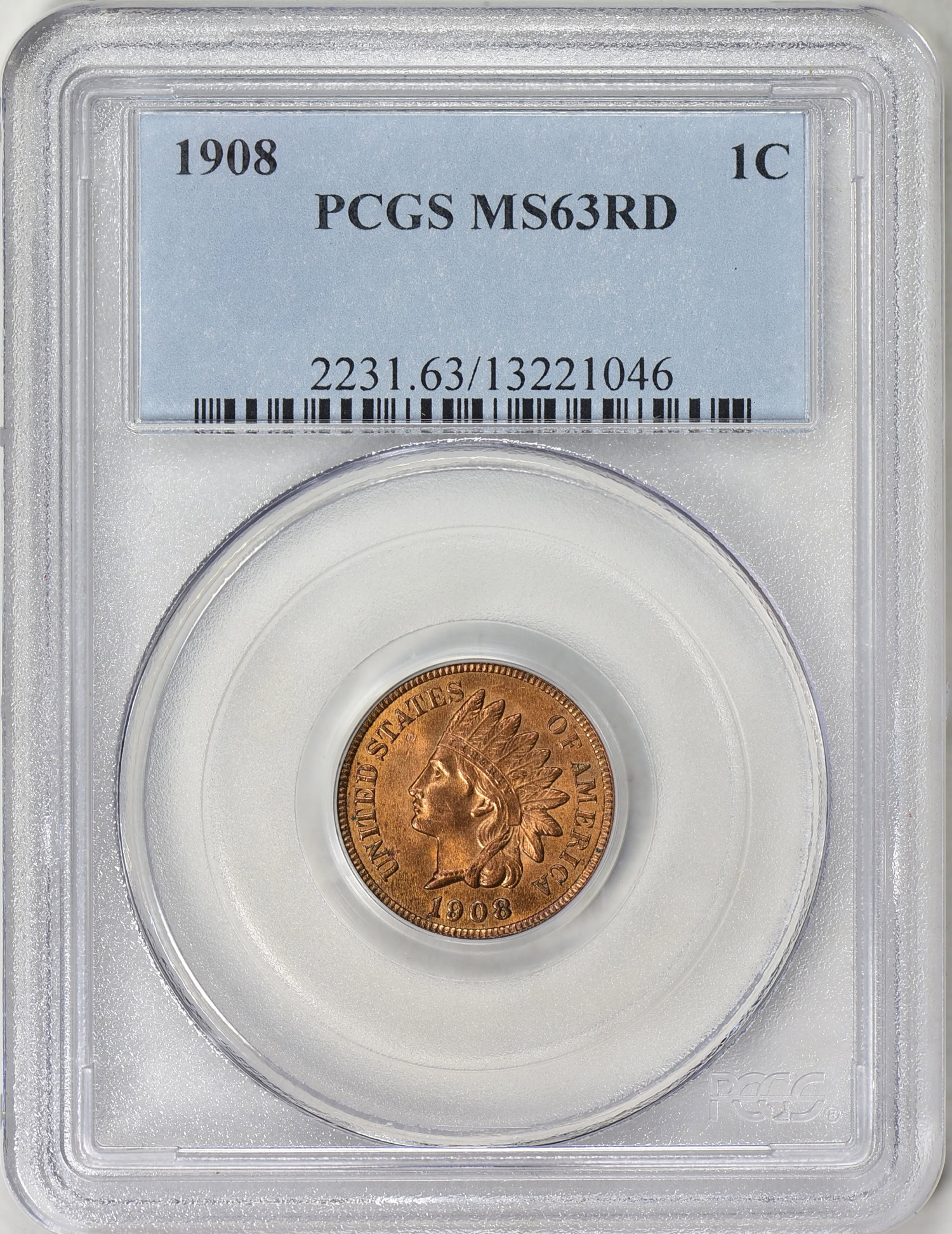 1908 Indian Cent PCGS MS-63 RD (Item 440339) | GreatCollections Coin ...