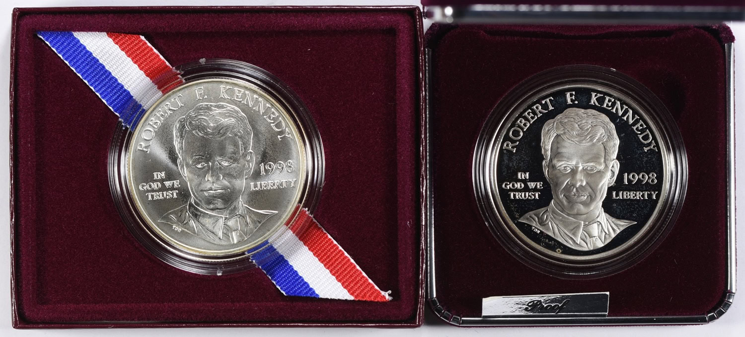 1998 Robert F. Kennedy Silver Proof and Uncirculated Dollars ...
