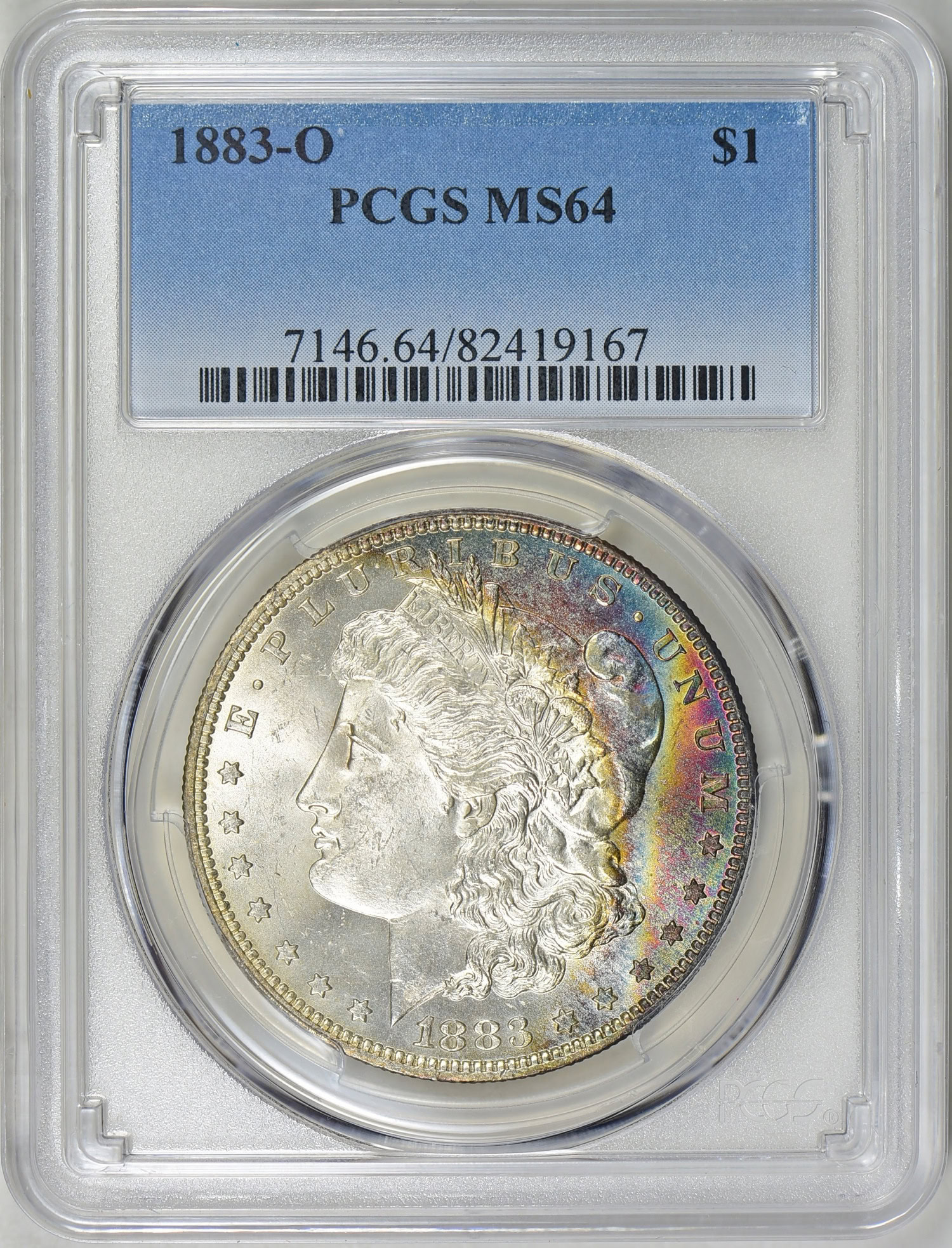 1883-O Morgan Silver Dollar PCGS MS-64 (Toned) (Item 451506) | GreatCollections Coin Auctions