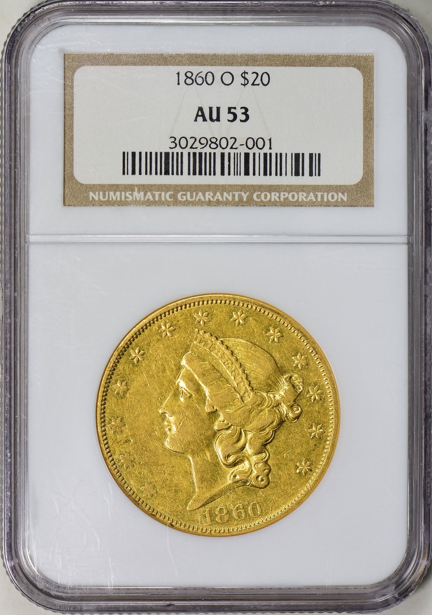 1860-O Liberty Gold Double Eagle NGC AU-53 (Item 487583 ...