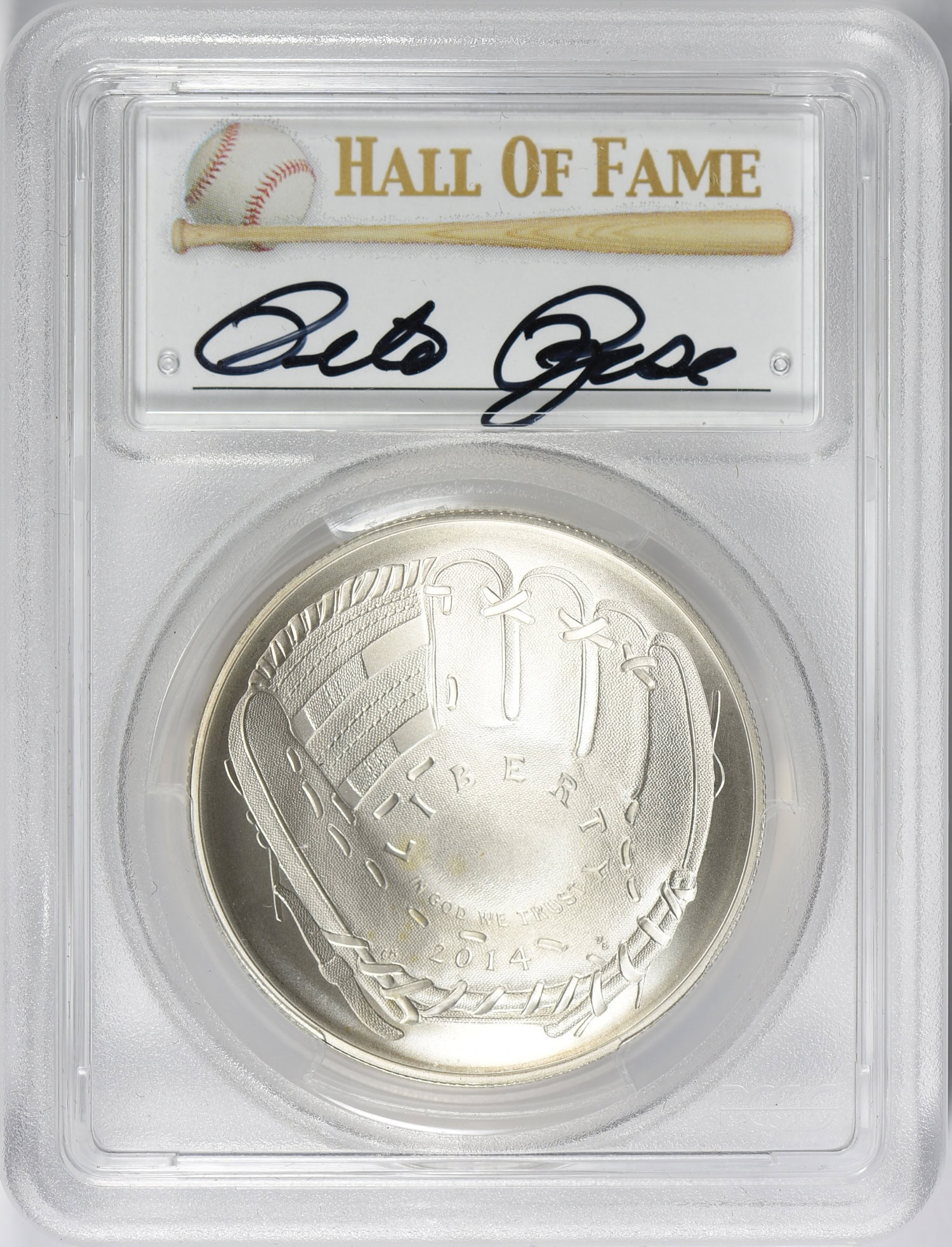 2014-P Baseball Hall of Fame Silver Dollar PCGS MS-70 (Pete Rose Signed ...