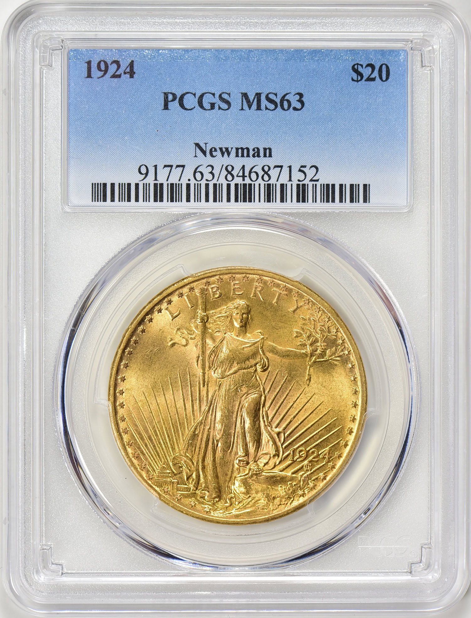 1924 Saint-Gaudens Gold Double Eagle PCGS MS-63 Eric P. Newman ...