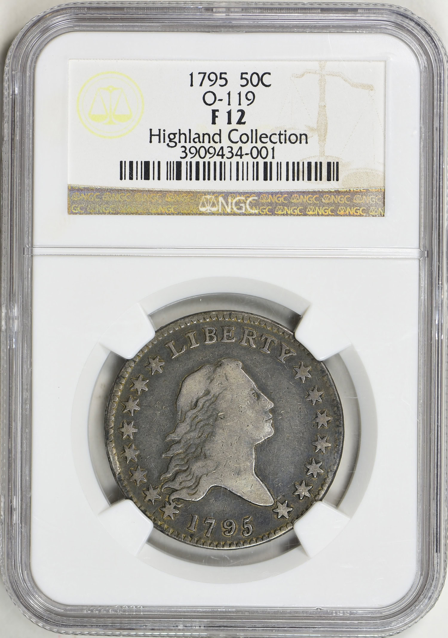 1795 Flowing Hair Half Dollar O-119 NGC F-12 (Highland Collection) (Item 510929 ...