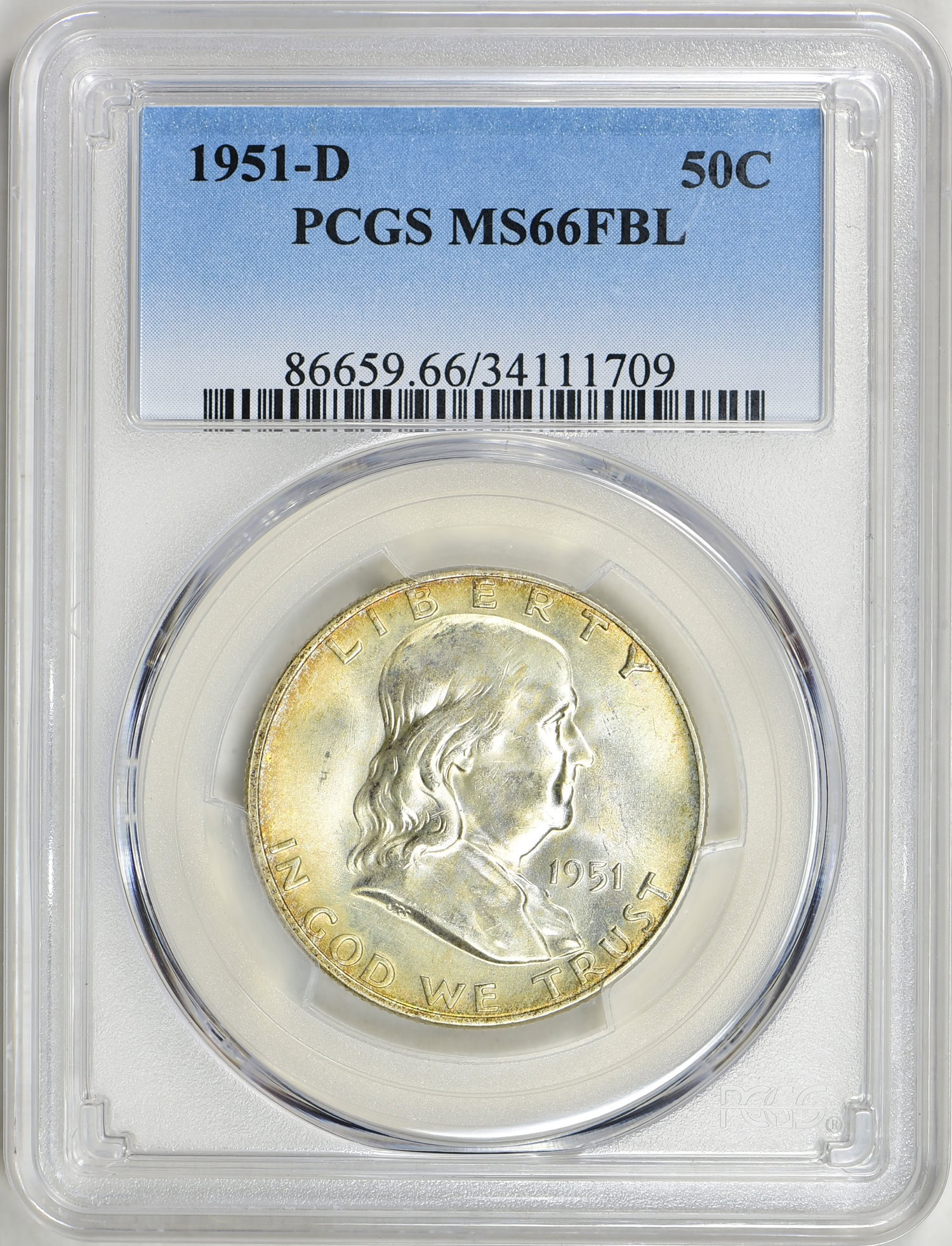 1951-D Franklin Half Dollar PCGS MS-66 FBL (Item 514645 ...