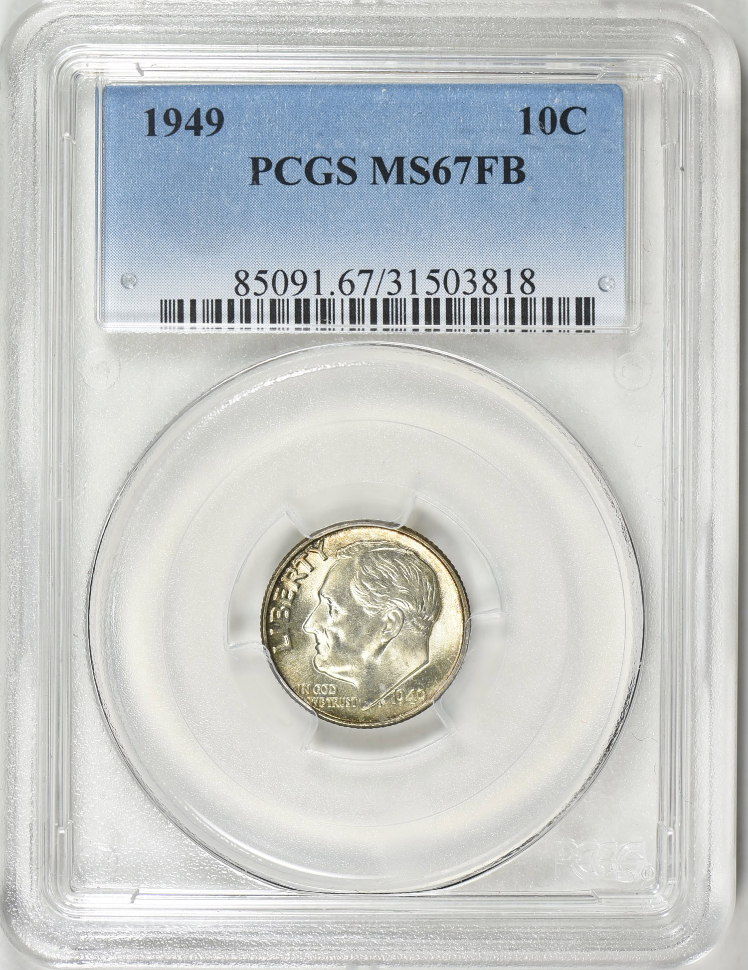 1949 Roosevelt Dime PCGS MS-67 FB (Item 536588) | GreatCollections Coin Auctions