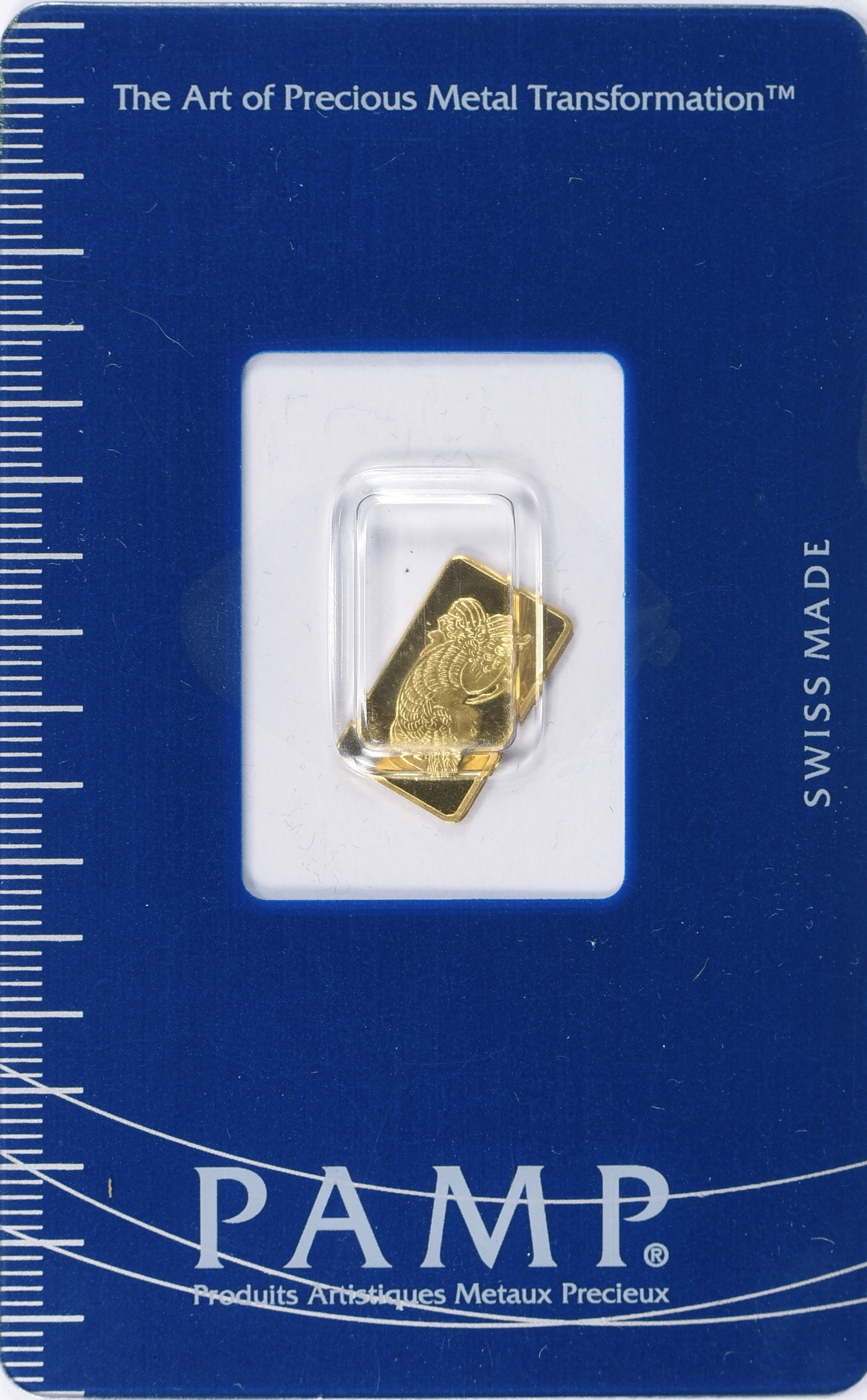 1 Gram Swiss Made PAMP Gold Ingot/Bar Uncertified in Numbered Plastic ...
