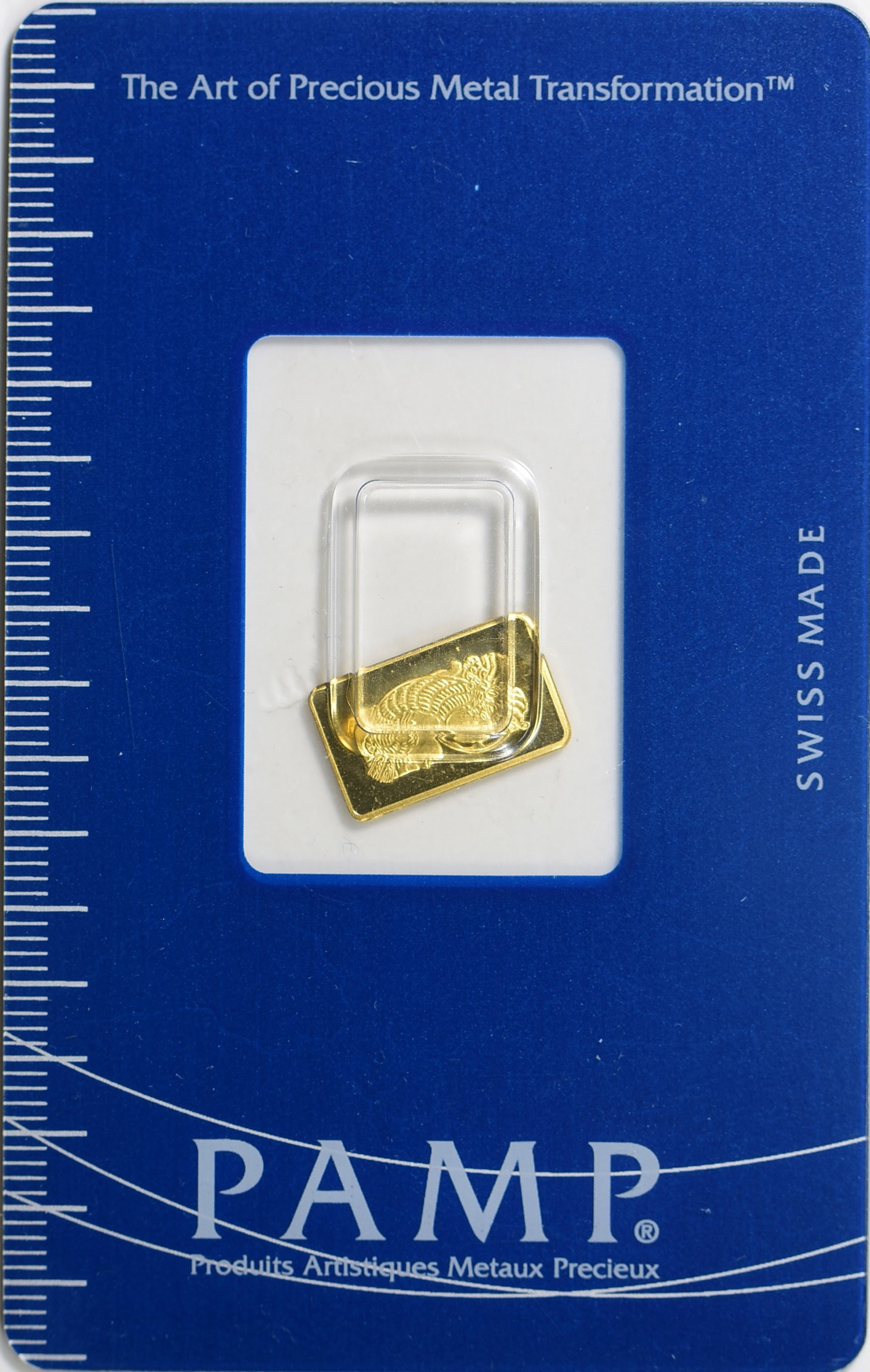 1 Gram Swiss Made PAMP Gold Ingot/Bar Uncertified in Numbered Plastic ...
