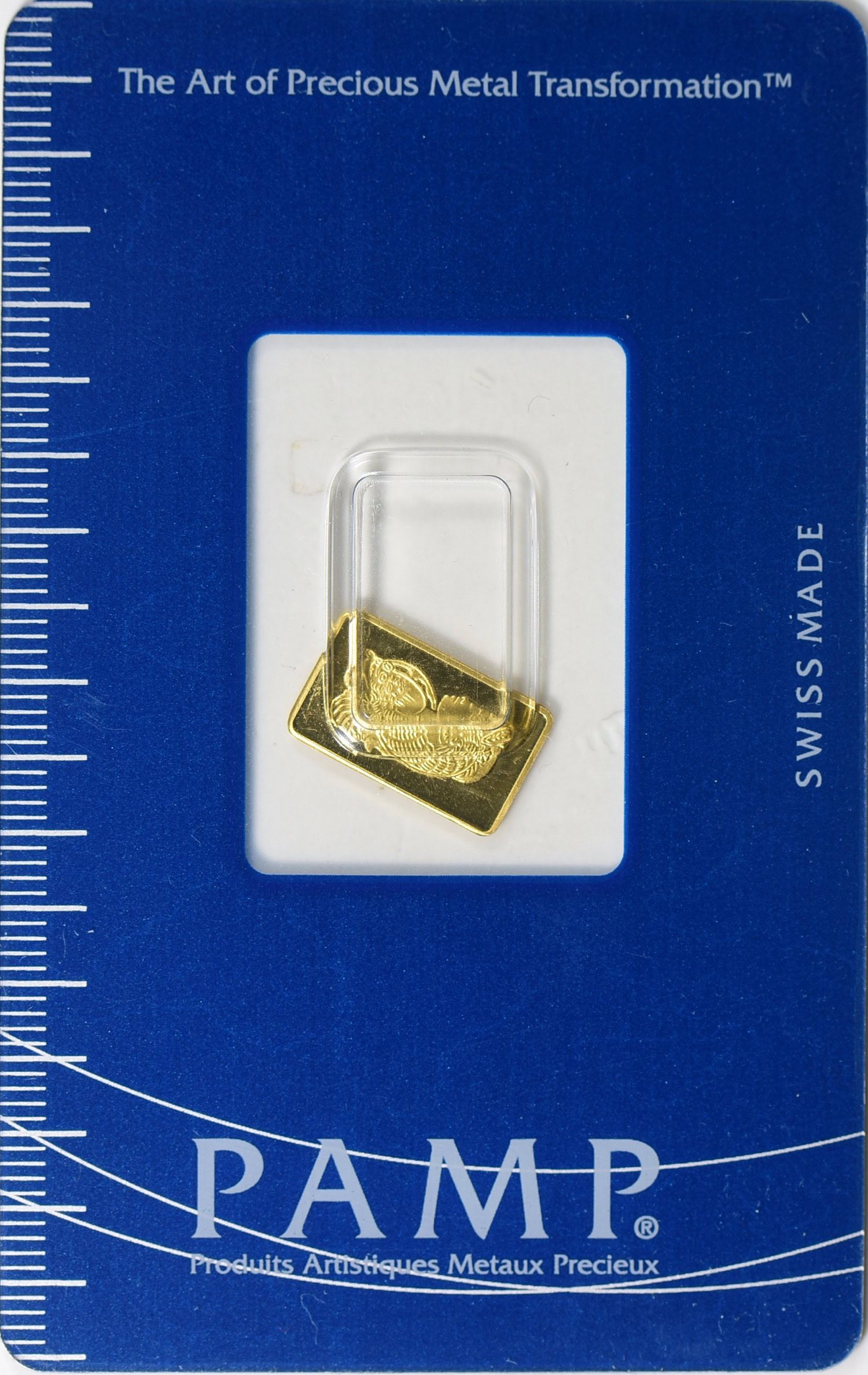 1 Gram Swiss Made PAMP Gold Ingot/Bar Uncertified in Numbered Plastic ...