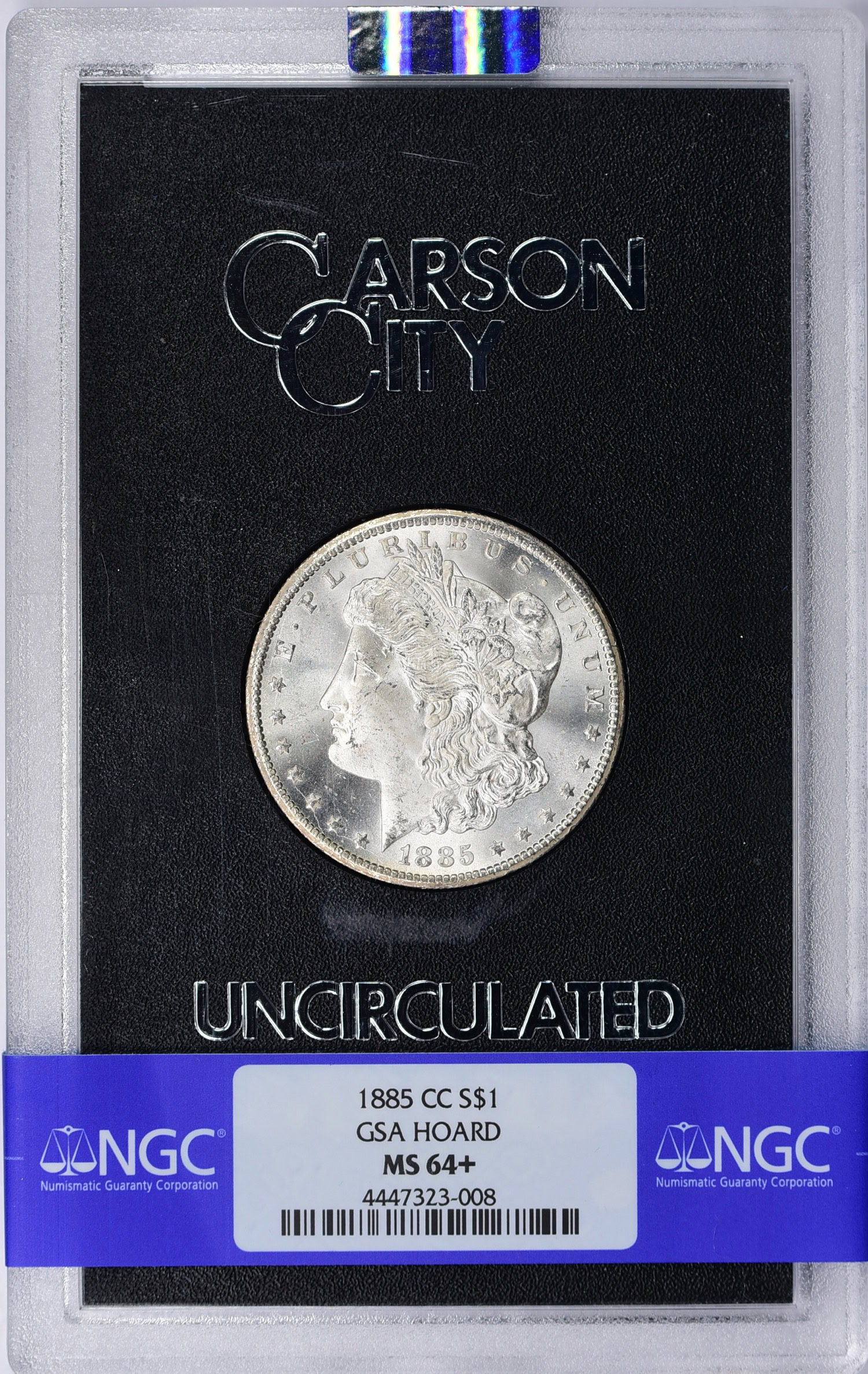 1885-CC Morgan Silver Dollar NGC MS-64+ GSA Holder (With GSA Box and ...
