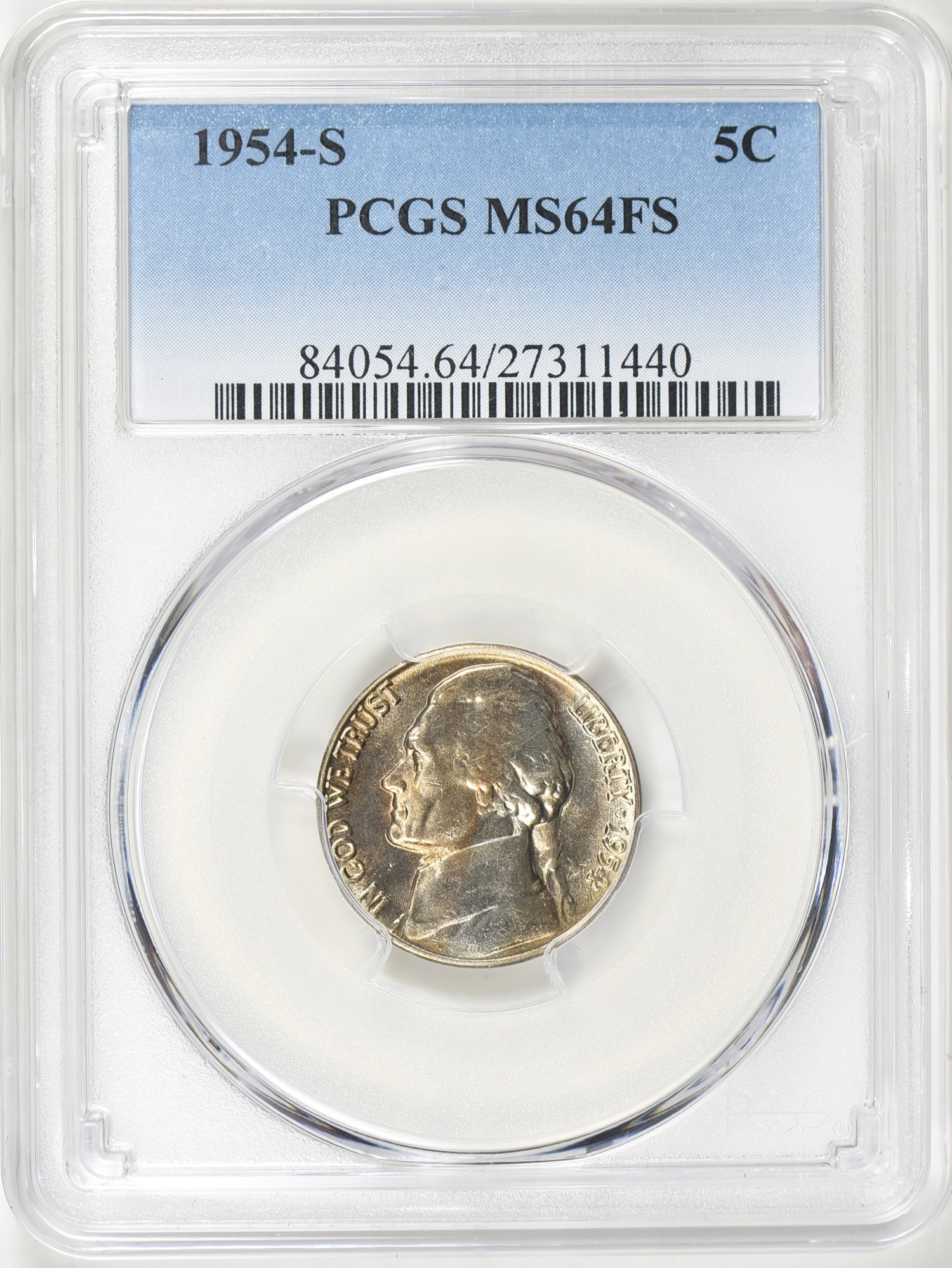 1954-S Jefferson Nickel PCGS MS-64 FS (Item 581119) | GreatCollections Coin Auctions