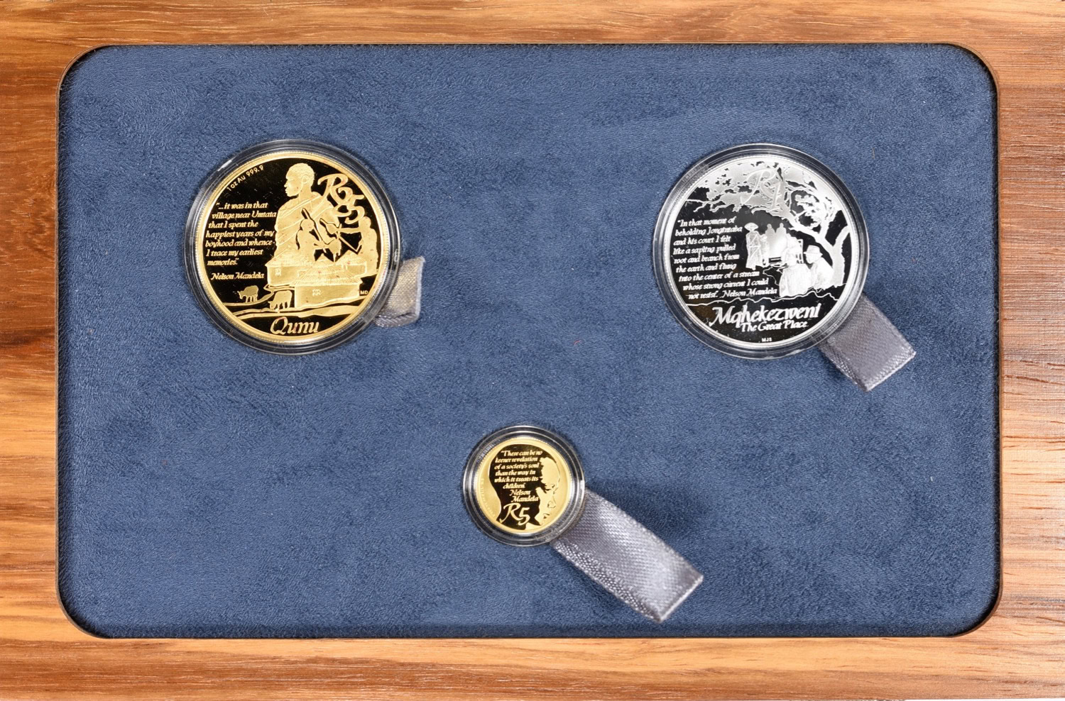 South Africa 2013 Gold 5 & 25 Rand and Silver 1 Rand Protea Prestige ...