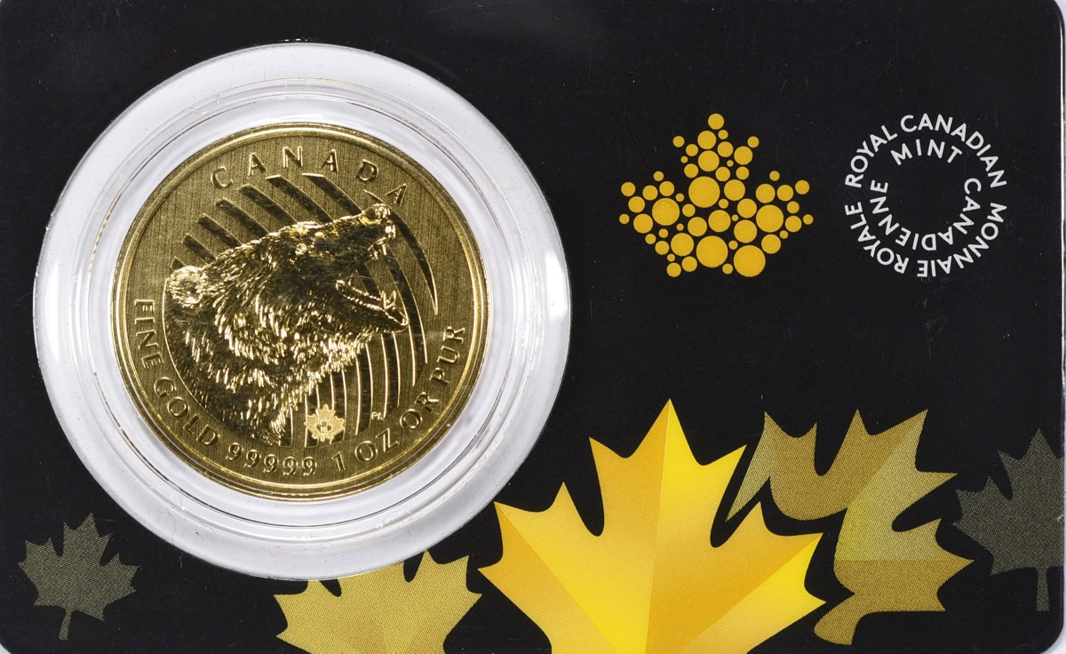 Canada 2016 G$200 Gold Grizzly Bear Uncertified in Original Capsule ...