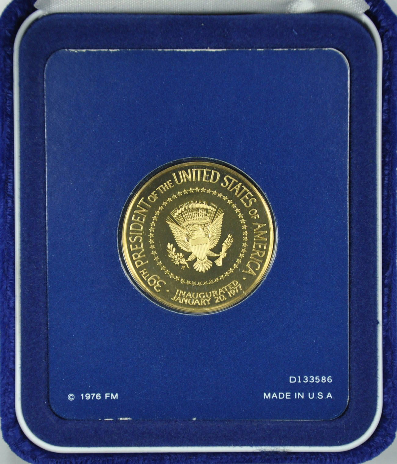 1977 Jimmy Carter Inaugural Medal in Gold by Franklin Mint (AGW = 0.41 ...