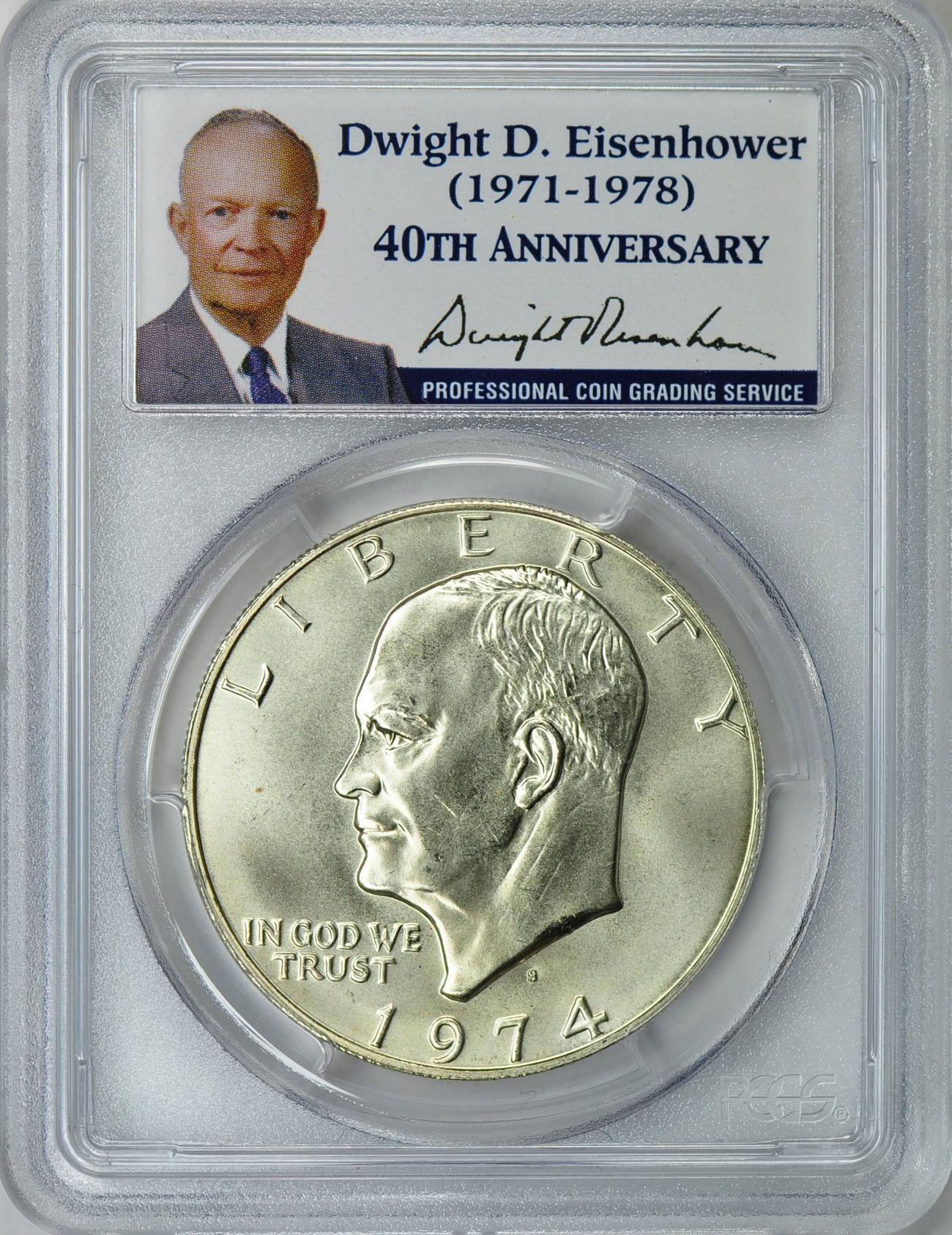 1974-S Eisenhower Dollar Silver PCGS MS-67 (Eisenhower Label) (Item 61170) | GreatCollections ...