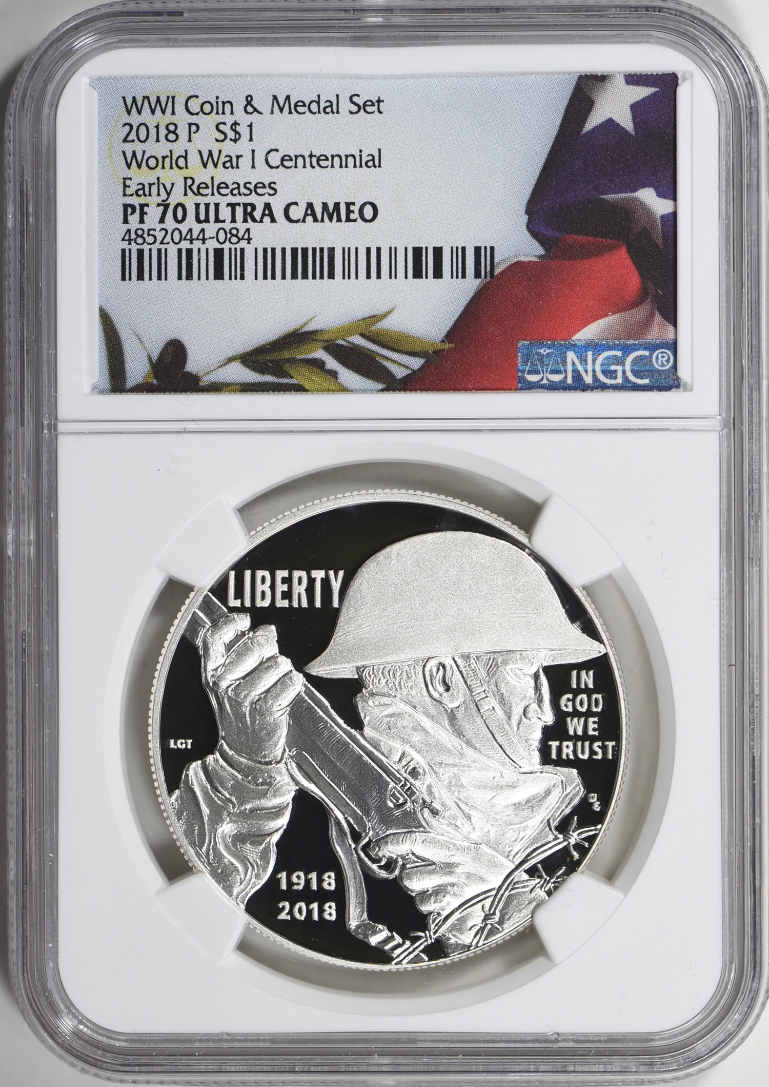 2018-P World War I WWI Centennial Silver Dollar and U.S. Navy Medal Set ...
