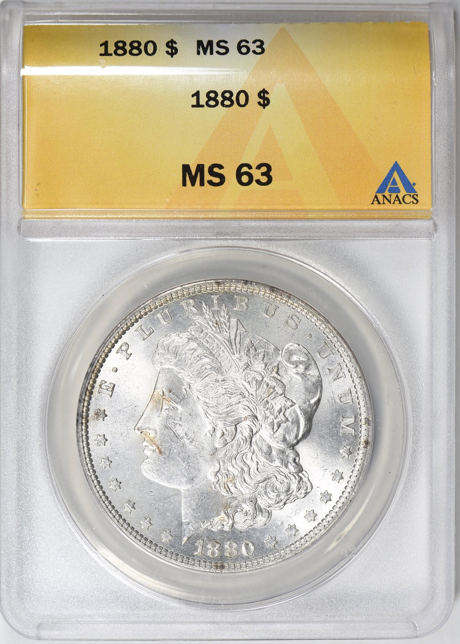 1880 Morgan Silver Dollar ANACS MS-63 (Item 618294) | GreatCollections Coin Auctions