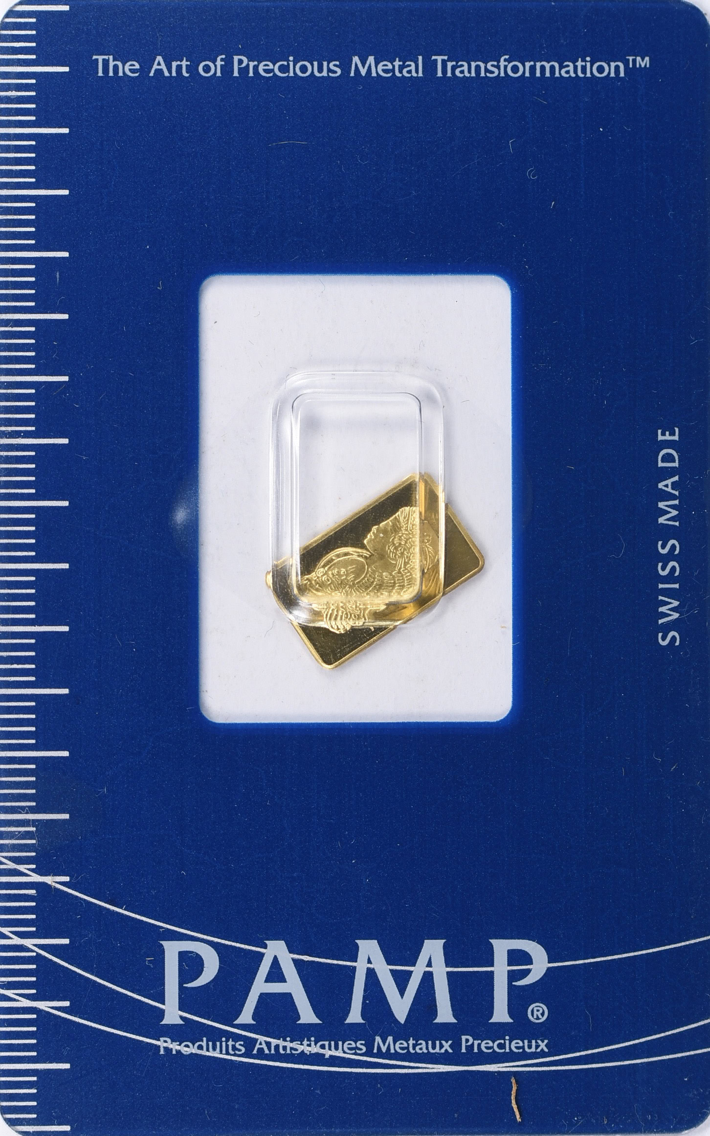 1 Gram Swiss Made PAMP Gold Ingot/Bar Uncertified in Numbered Plastic ...