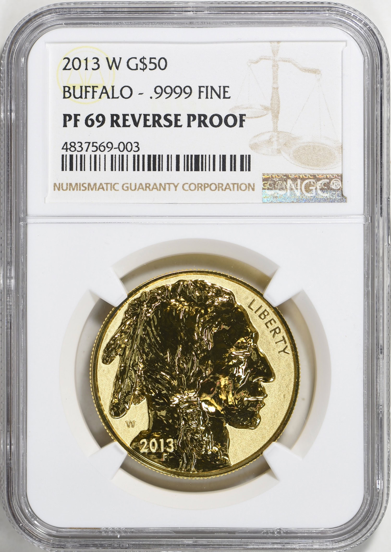 2013-W $50 One-Ounce Gold American Buffalo Reverse Proof NGC Proof-69 (Item 647668 ...