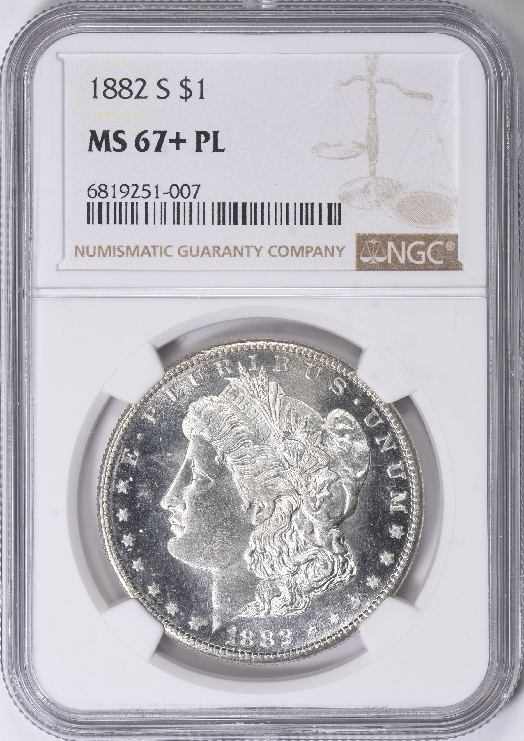 1882-S Morgan Silver Dollar NGC MS-67+ PL (Item 661217) | GreatCollections Coin Auctions