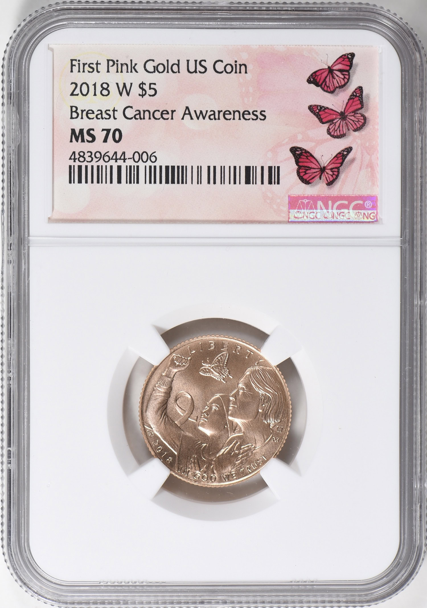 2018-W Breast Cancer Awareness Gold $5 NGC MS-70 (Breast Cancer ...