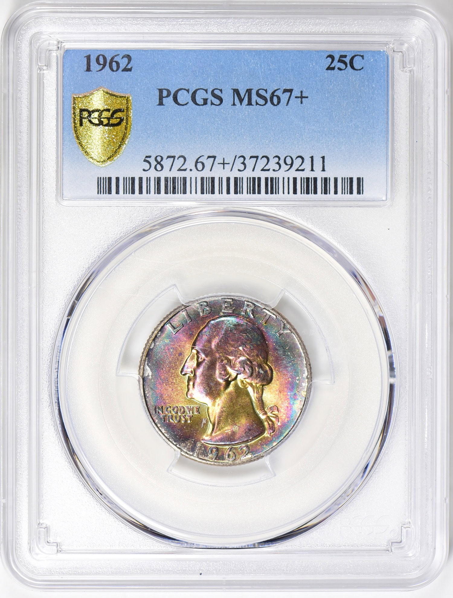 1962 Washington Quarter PCGS MS-67+ (Toned) (Item 671417 ...