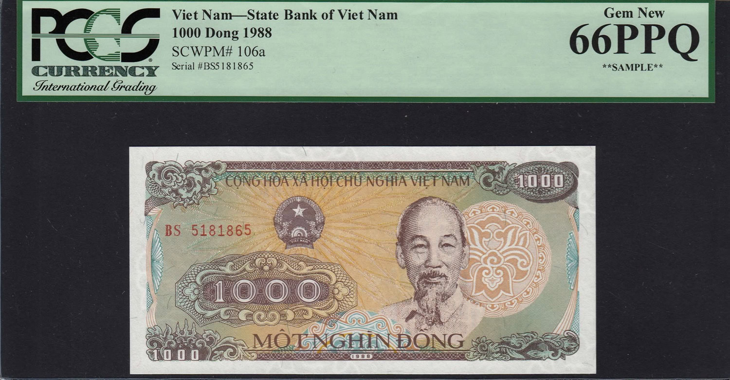 Viet Nam 1988 1,000 Dong State Bank of Viet Nam Note SCWPM-106a PCGS ...