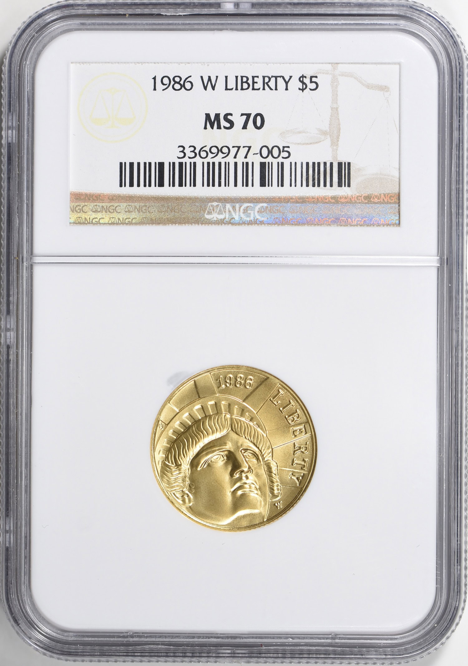 1986-W Statue of Liberty Centennial Gold $5 NGC MS-70 (Item 681024 ...