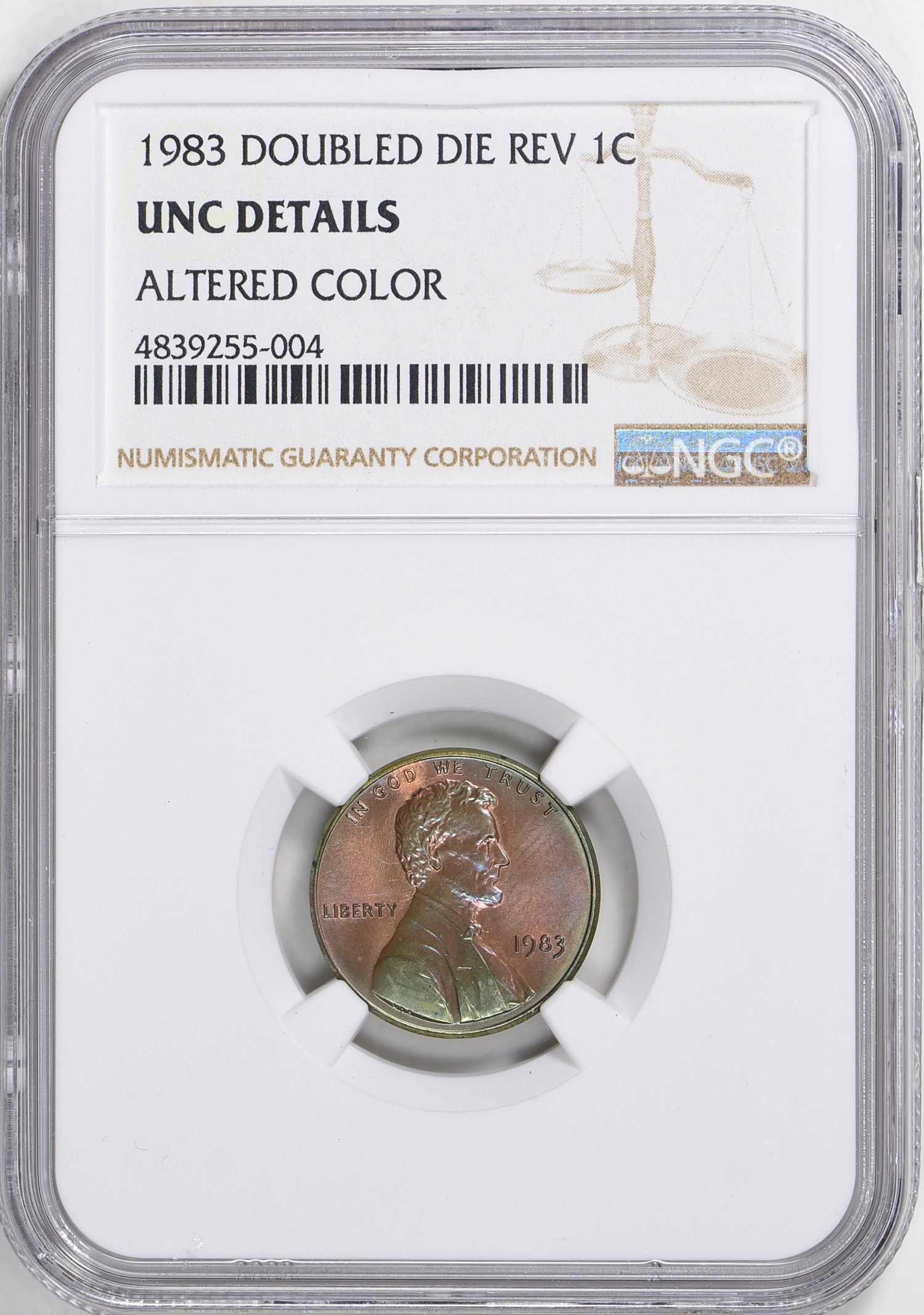 1983 Lincoln Cent Doubled Die Reverse NGC Unc Details (Item 689983 ...