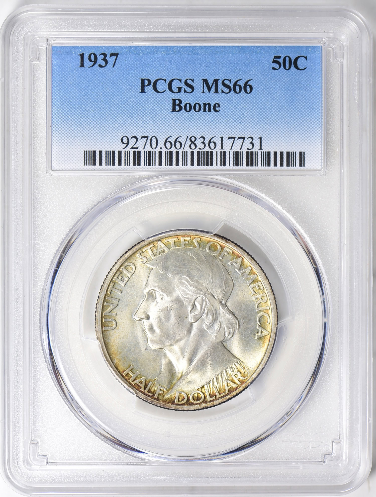 1937 Daniel Boone Bicentennial Half Dollar PCGS MS-66 (Item 698436 ...