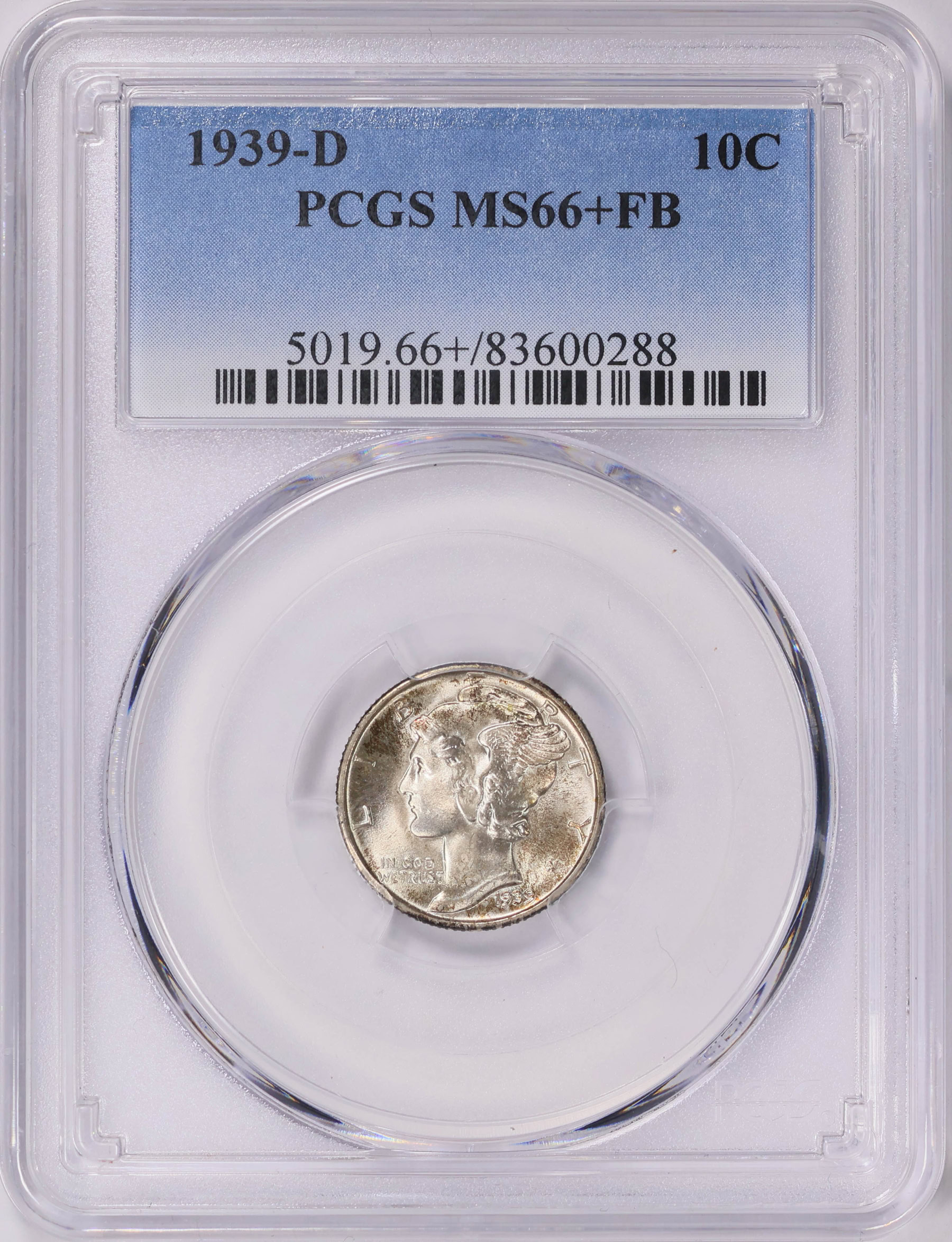 1939-D Mercury Dime PCGS MS-66+ FB (Item 709907) | GreatCollections Coin Auctions