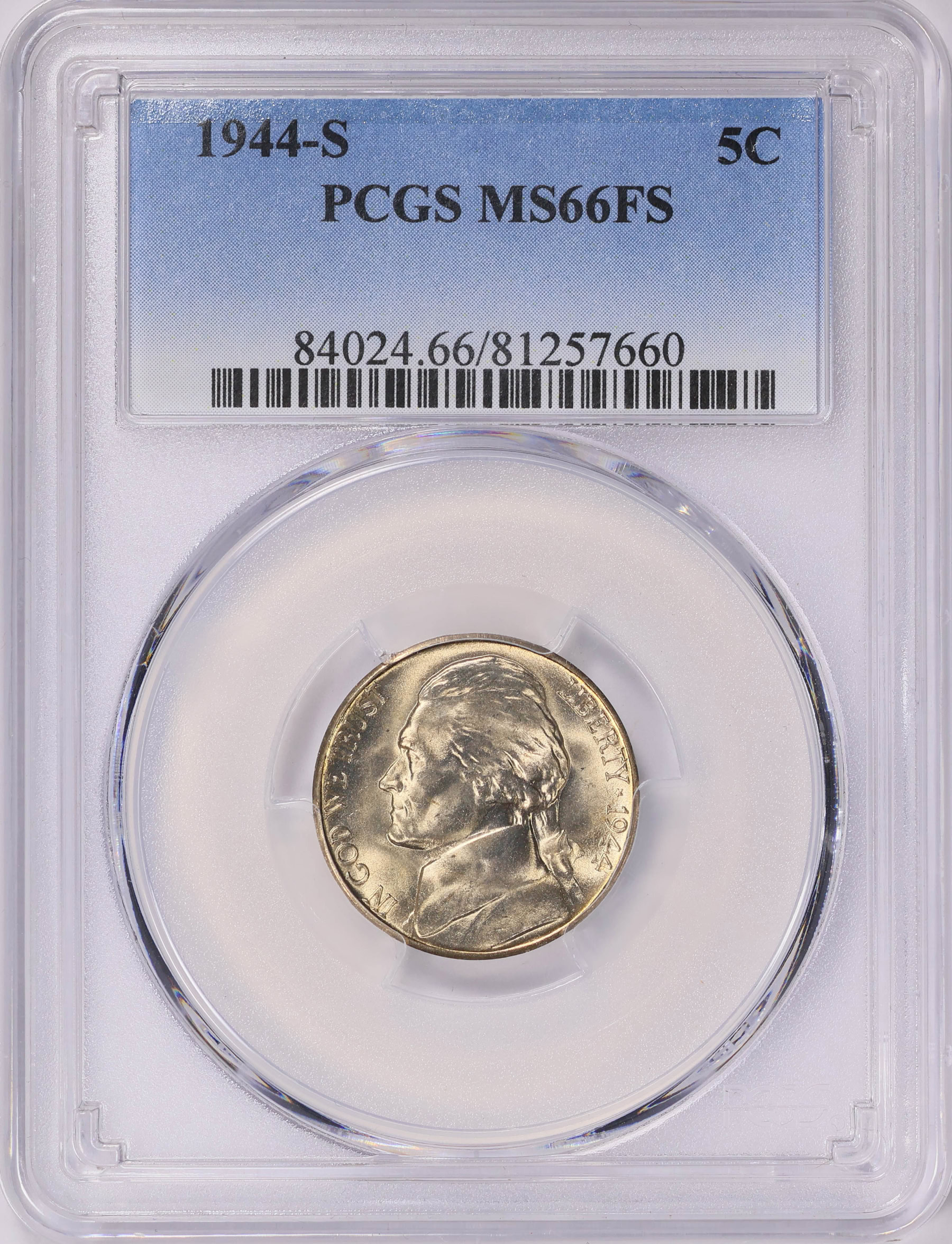 1944-S Jefferson Nickel PCGS MS-66 FS (Item 709912) | GreatCollections Coin Auctions