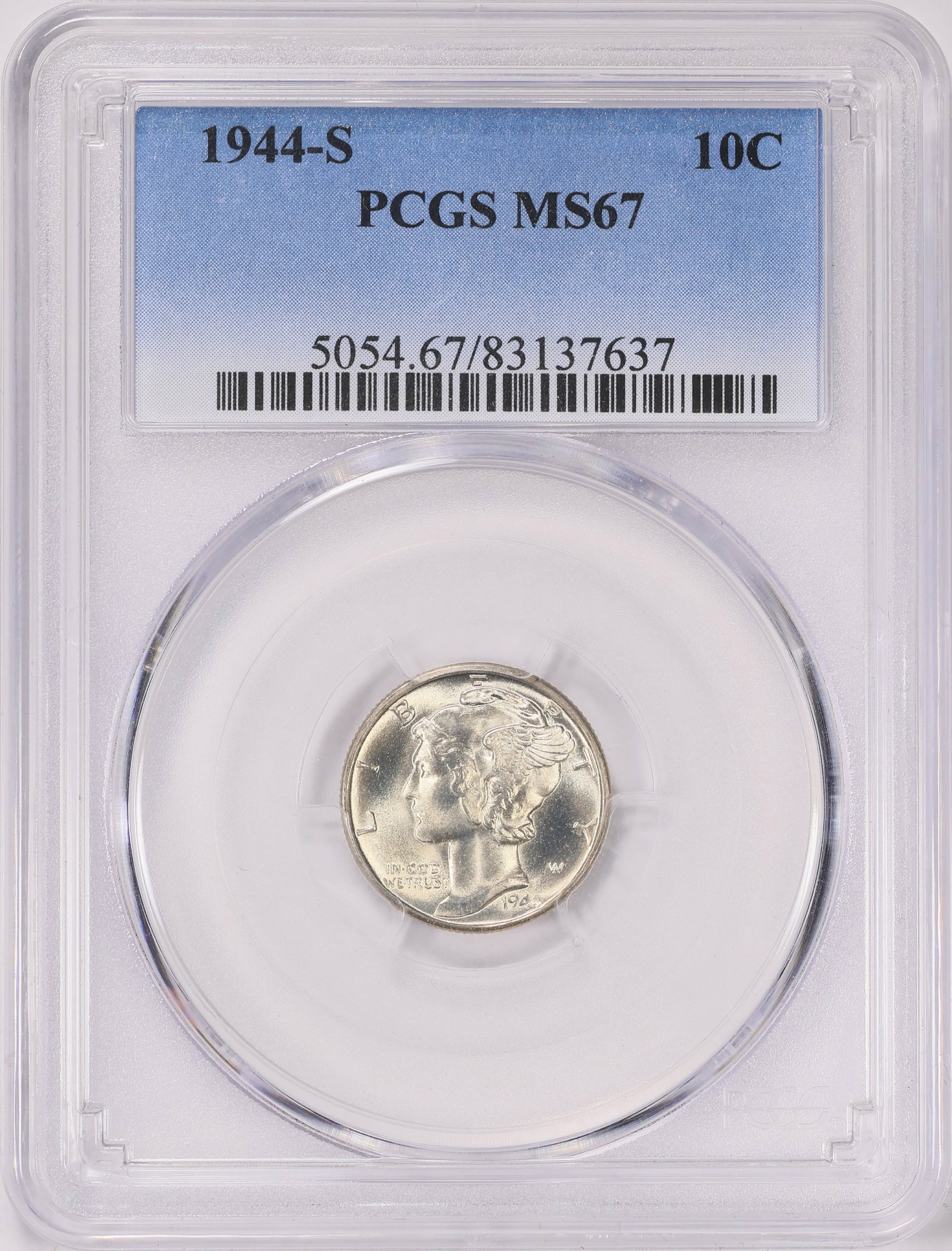 1944-S Mercury Dime PCGS MS-67 (Item 709950) | GreatCollections Coin Auctions