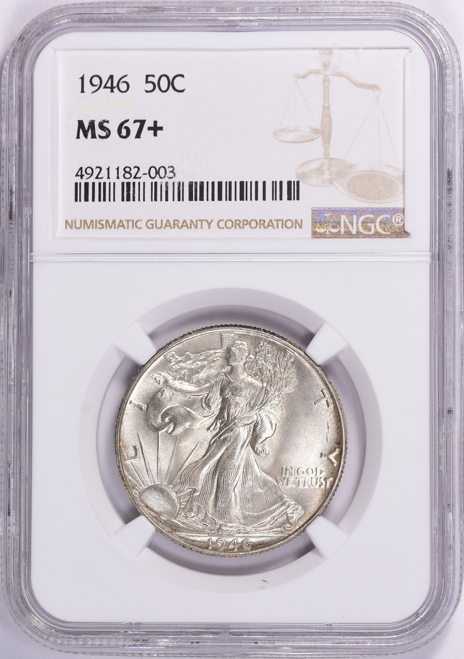 1946 Walking Liberty Half Dollar NGC MS-67+ (Item 717014) | GreatCollections Coin Auctions