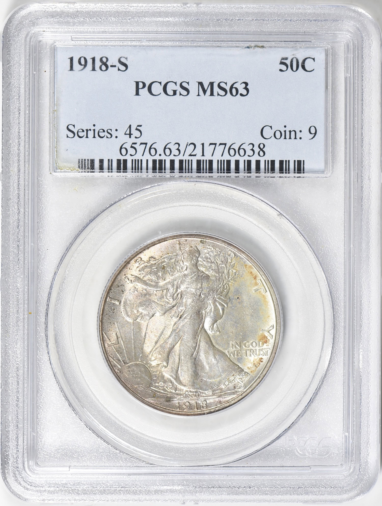 1918-S Walking Liberty Half Dollar PCGS MS-63 (Item 719247 ...