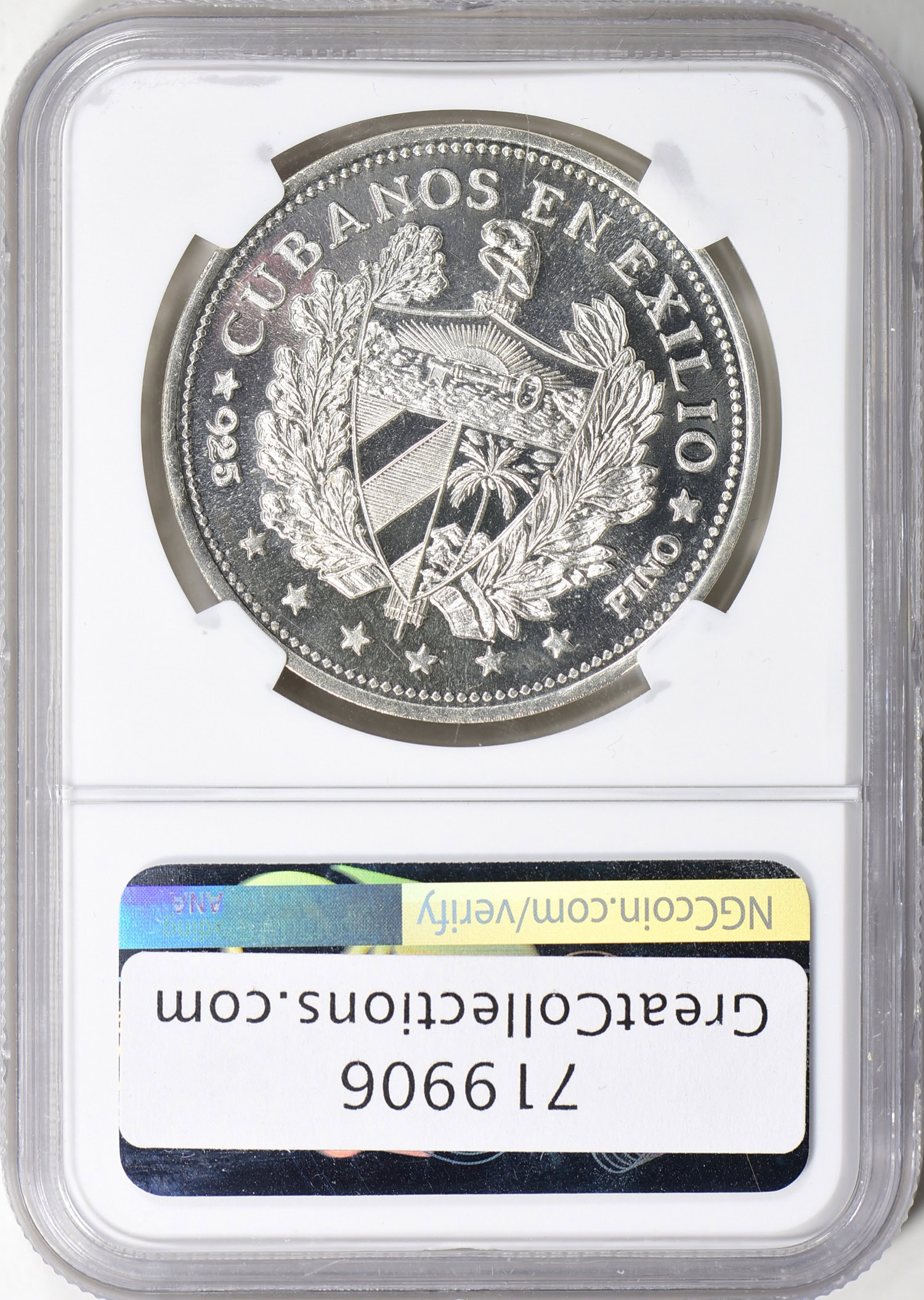 Cuba 1965 Silver Peso Exile Issue Lettered Edge KM-XM6 NGC Proof-67 UC ...