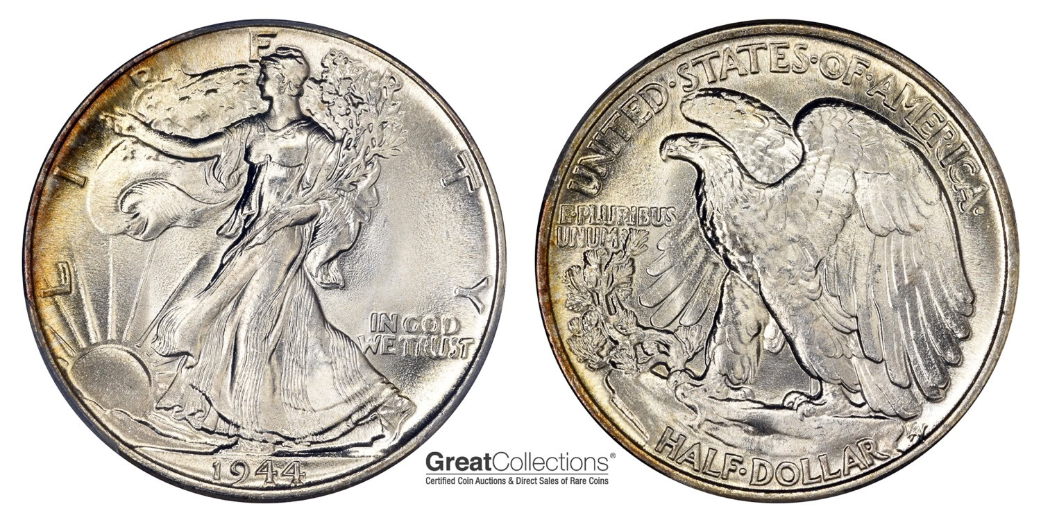 1944 Walking Liberty Half Dollar PCGS MS-67+ (Item 727973) | GreatCollections Coin Auctions