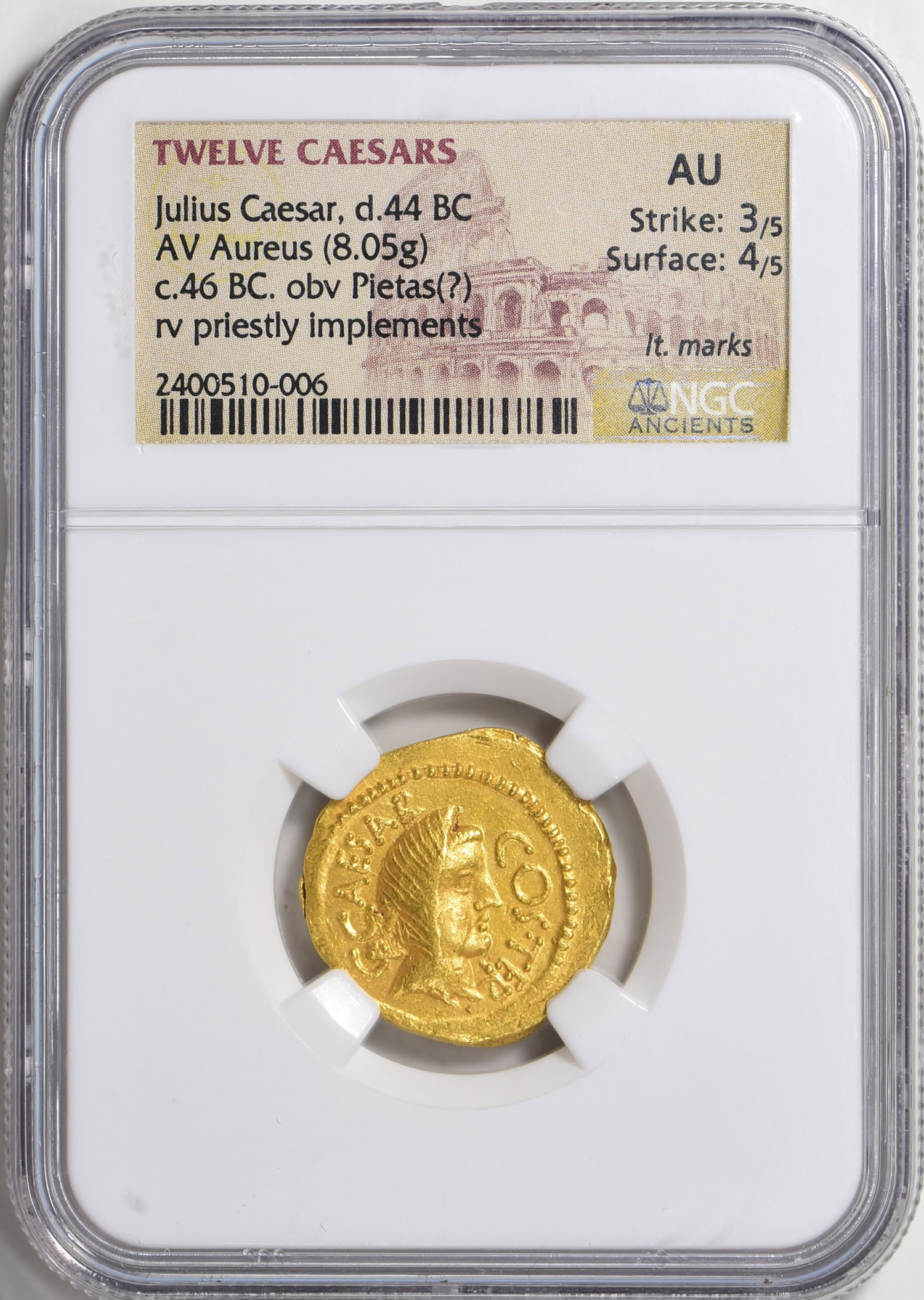 Ancient Roman Empire, Julius Caesar as Dictator (49-44 B.C.) 46 B.C. A ...