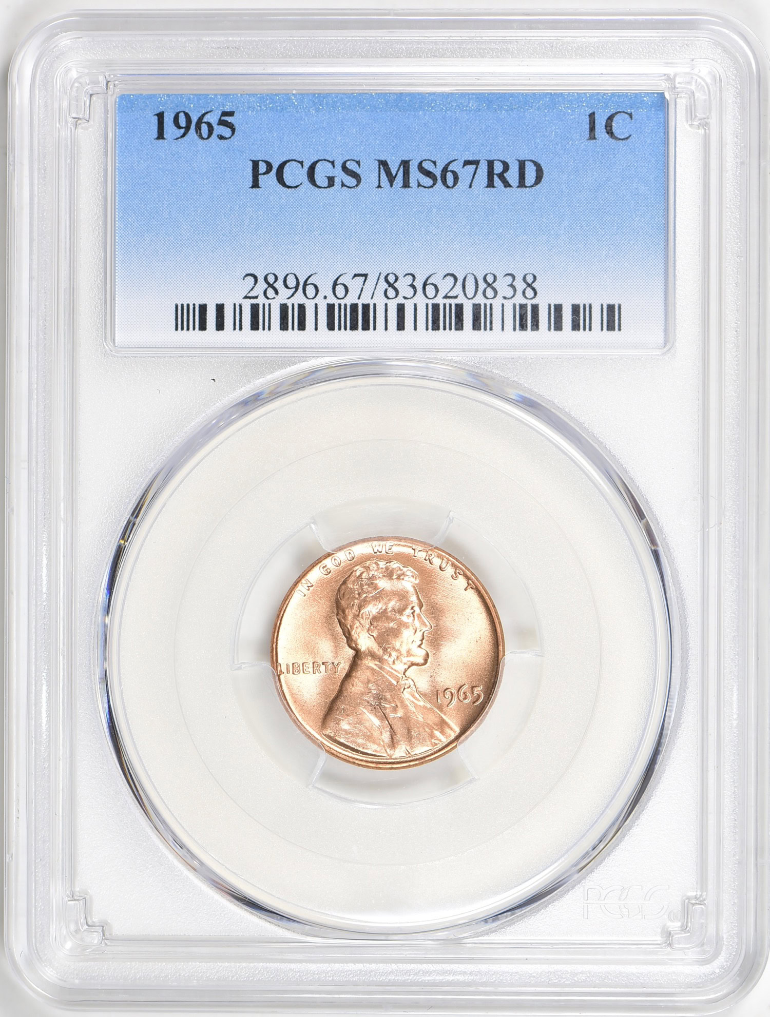 1965 Lincoln Cent PCGS MS-67 RD (Item 732748) | GreatCollections Coin ...