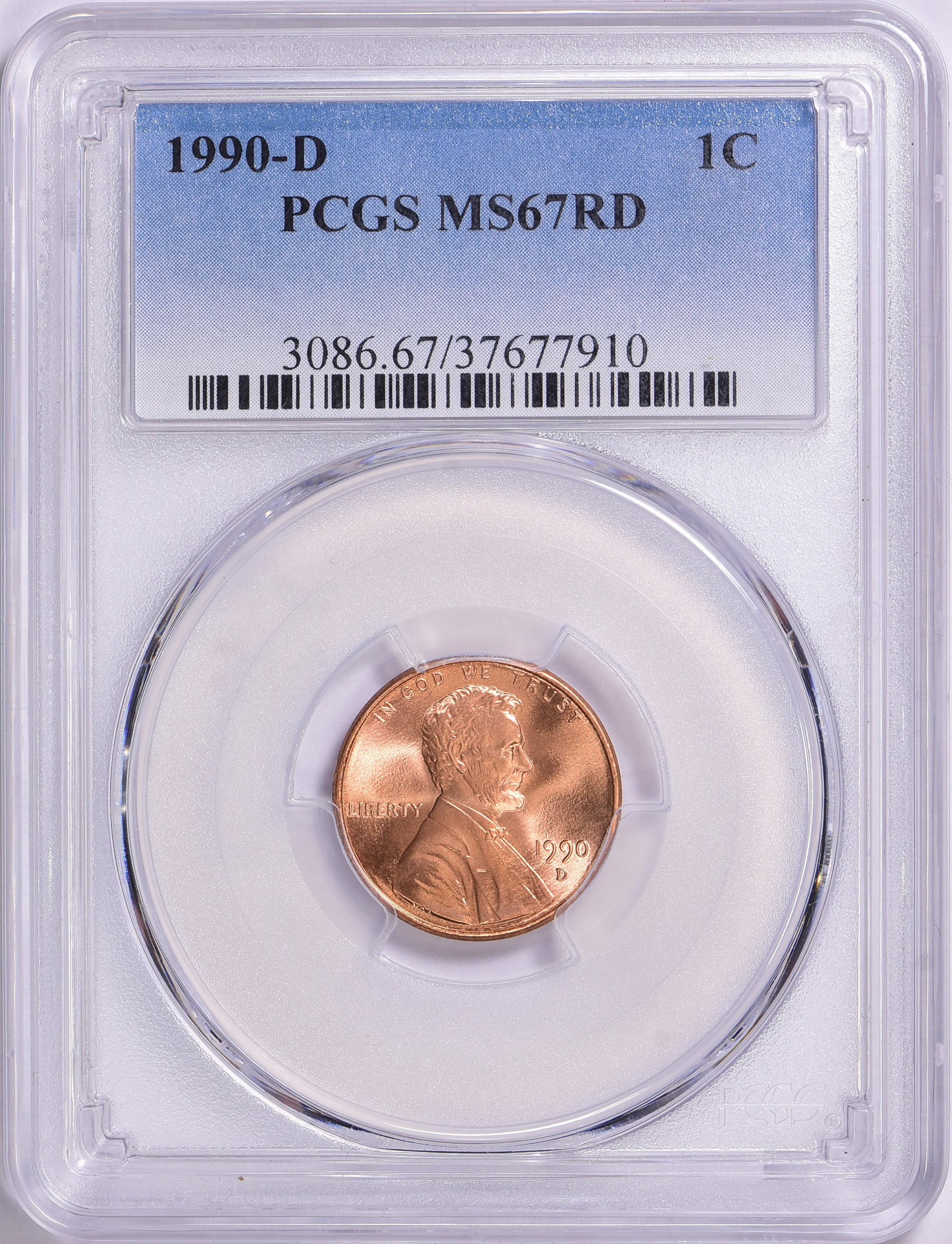 1990-D Lincoln Cent PCGS MS-67 RD (Item 742564) | GreatCollections Coin ...