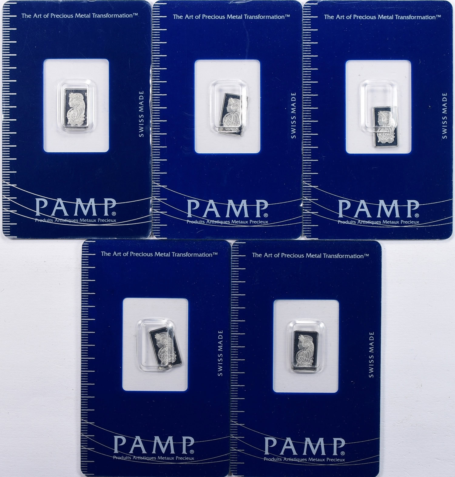 1 Gram Swiss Made PAMP Platinum Ingots/Bars Uncertified in Numbered ...